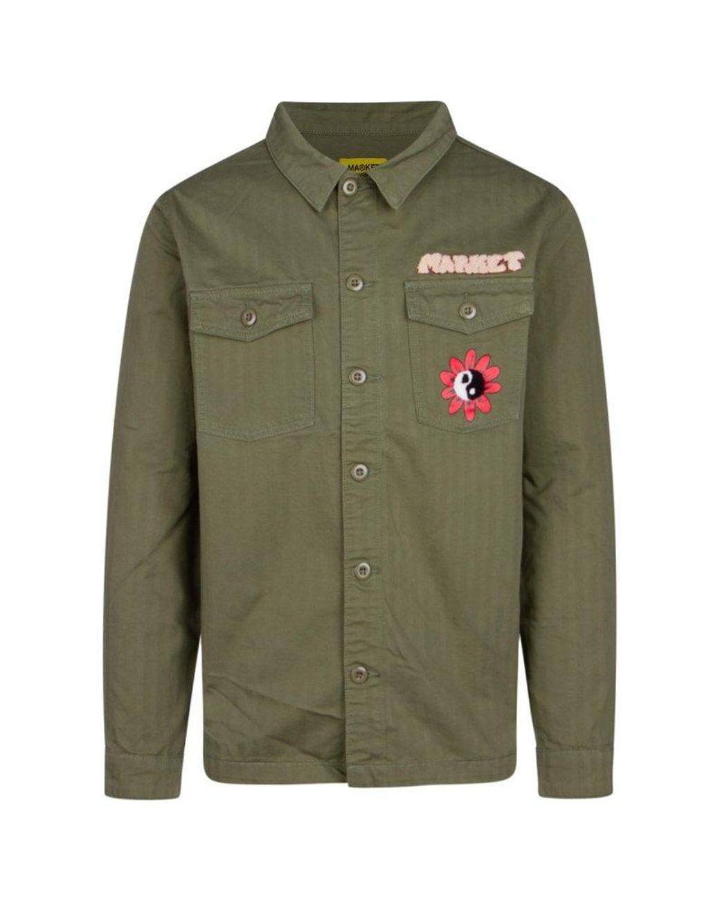 Market Breathwork Army Button-up Jacket in Green for Men | Lyst