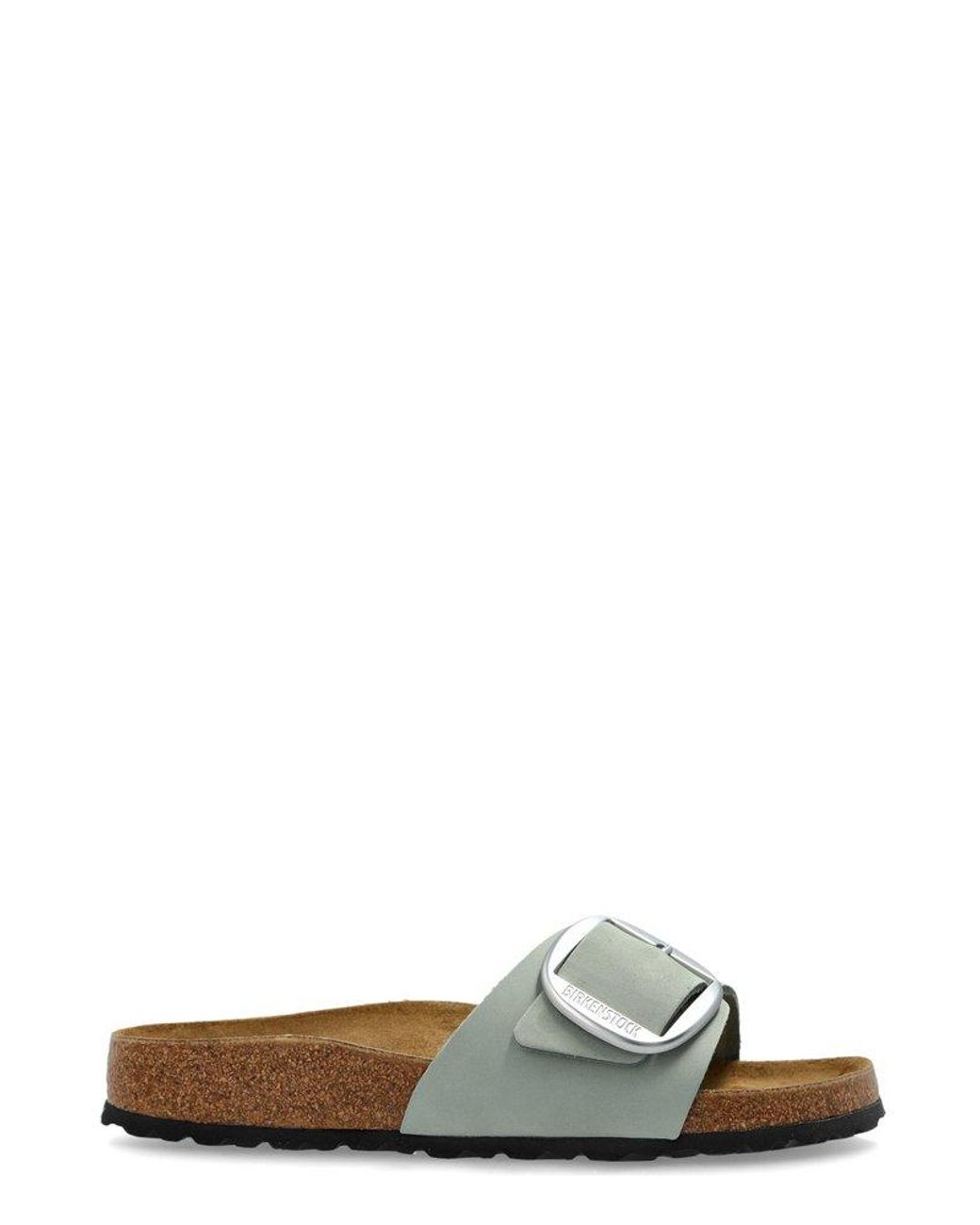 Birkenstock Madrid Big Buckle Slides in Green | Lyst