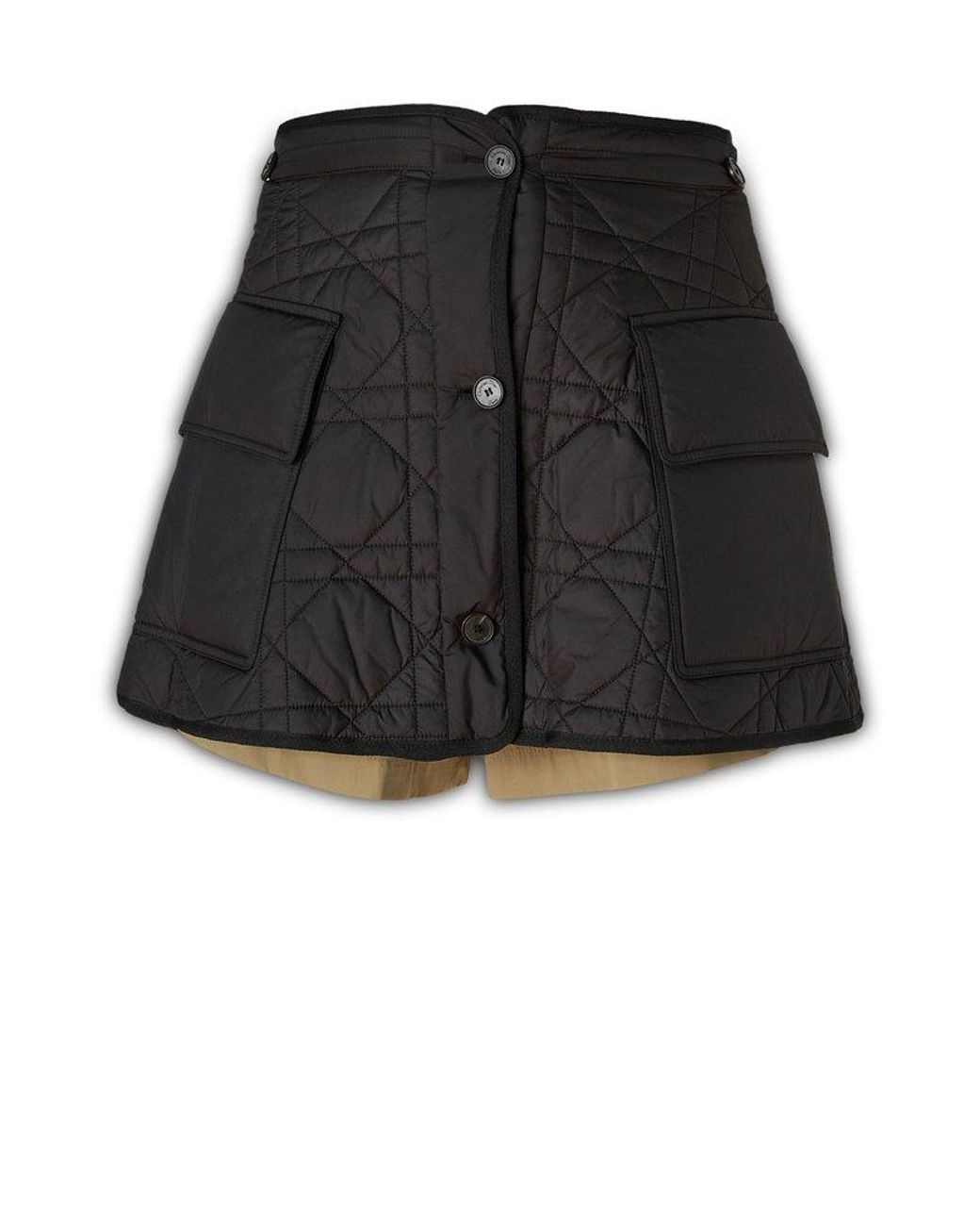 Dior Quilted Cargo Mini Skirt in Black | Lyst