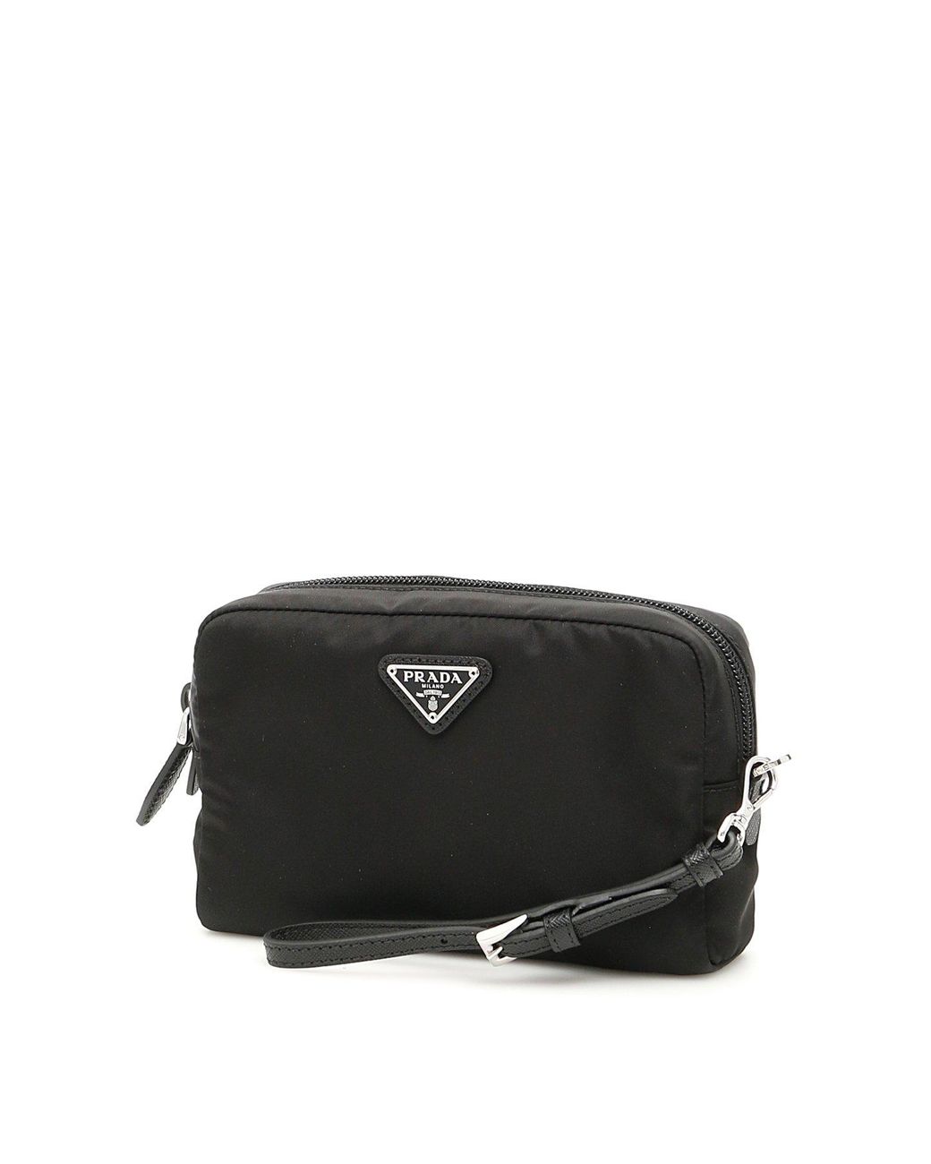Prada Zip-around Cosmetic Pouch in Black | Lyst