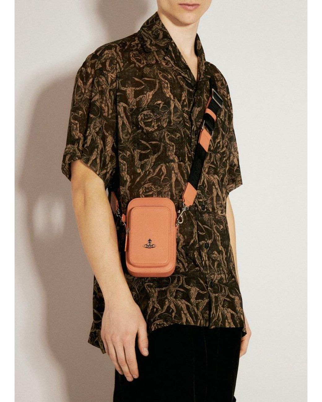 Vivienne Westwood Logo Plaque Crossbody Bag in Brown for Men | Lyst