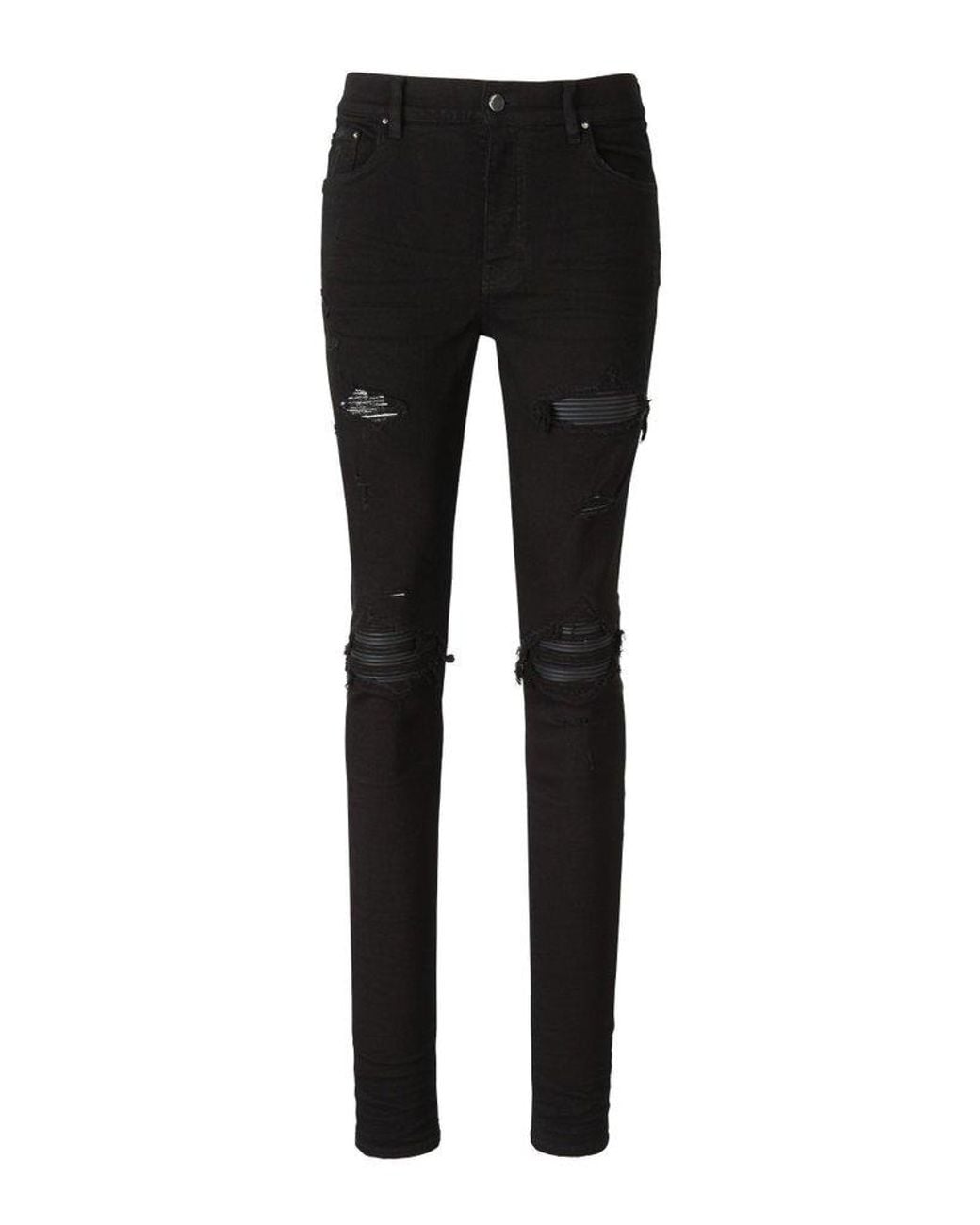 Amiri Mx1 Jeans Leather Details in Black for Men | Lyst