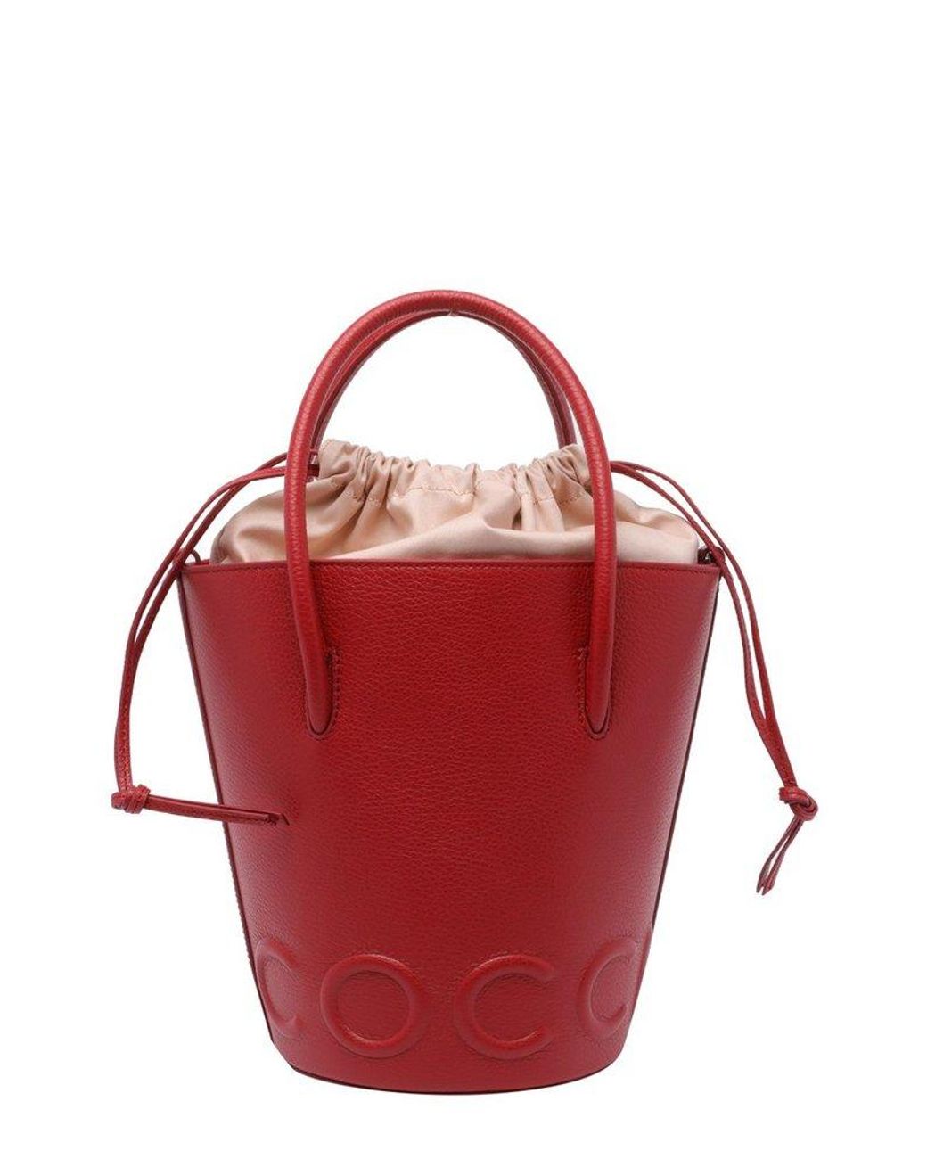 Coccinelle Myrtha Maxi Logo Medium Bucket Bag in Red | Lyst