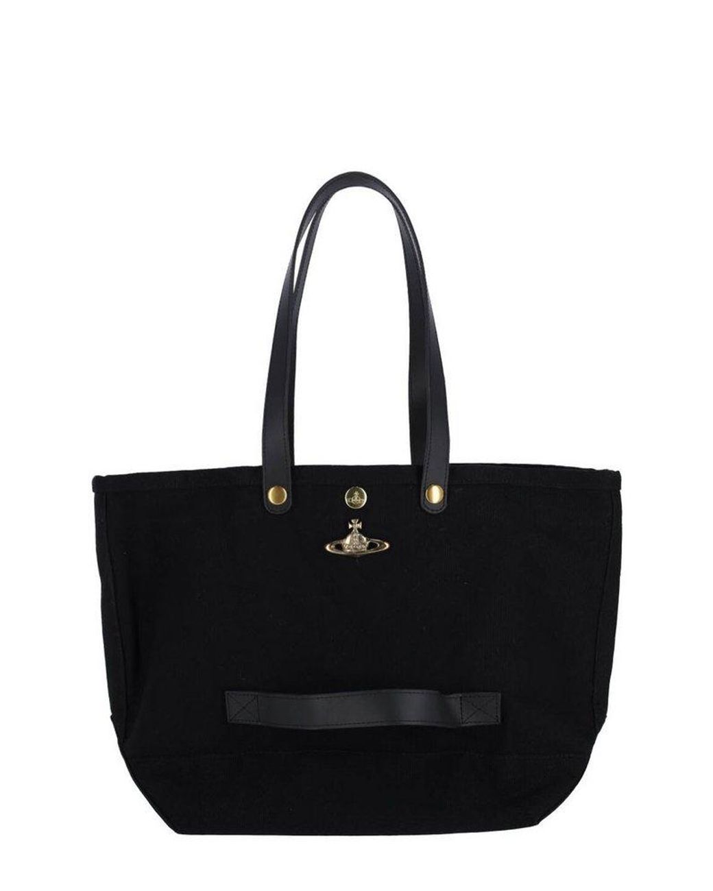 Vivienne Westwood Orb Plaque Top Handle Bag in Black | Lyst UK