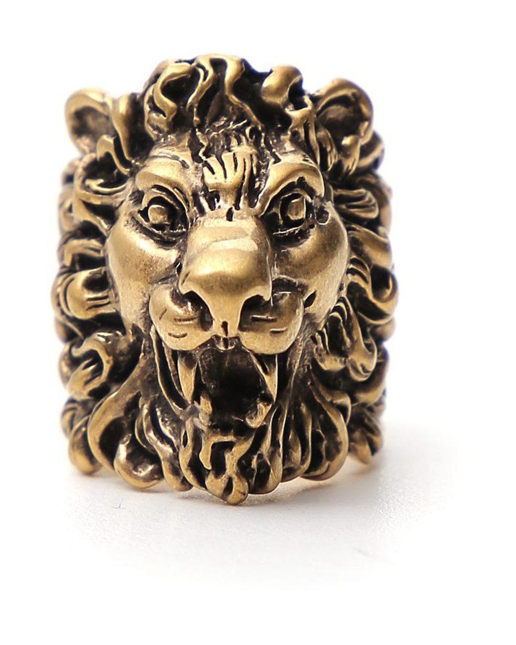 Gucci Lion Head Ring With in Metallic | Lyst UK