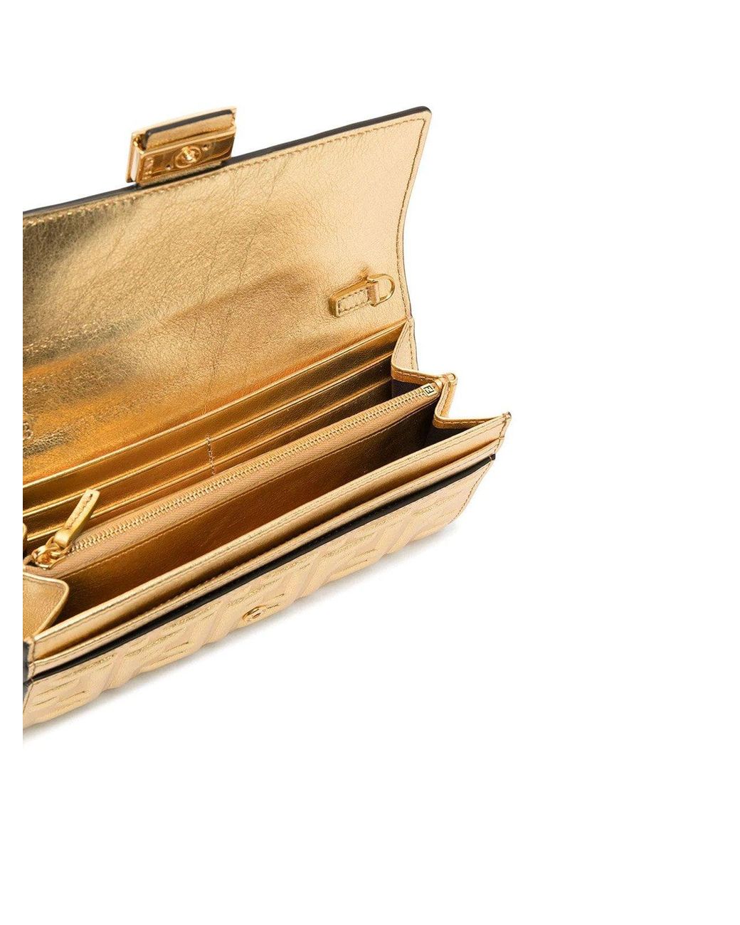 Fendi Baguette Continental Chain Wallet in Metallic | Lyst Fendi Baguette Continental Chain Wallet in Metallic | Lyst