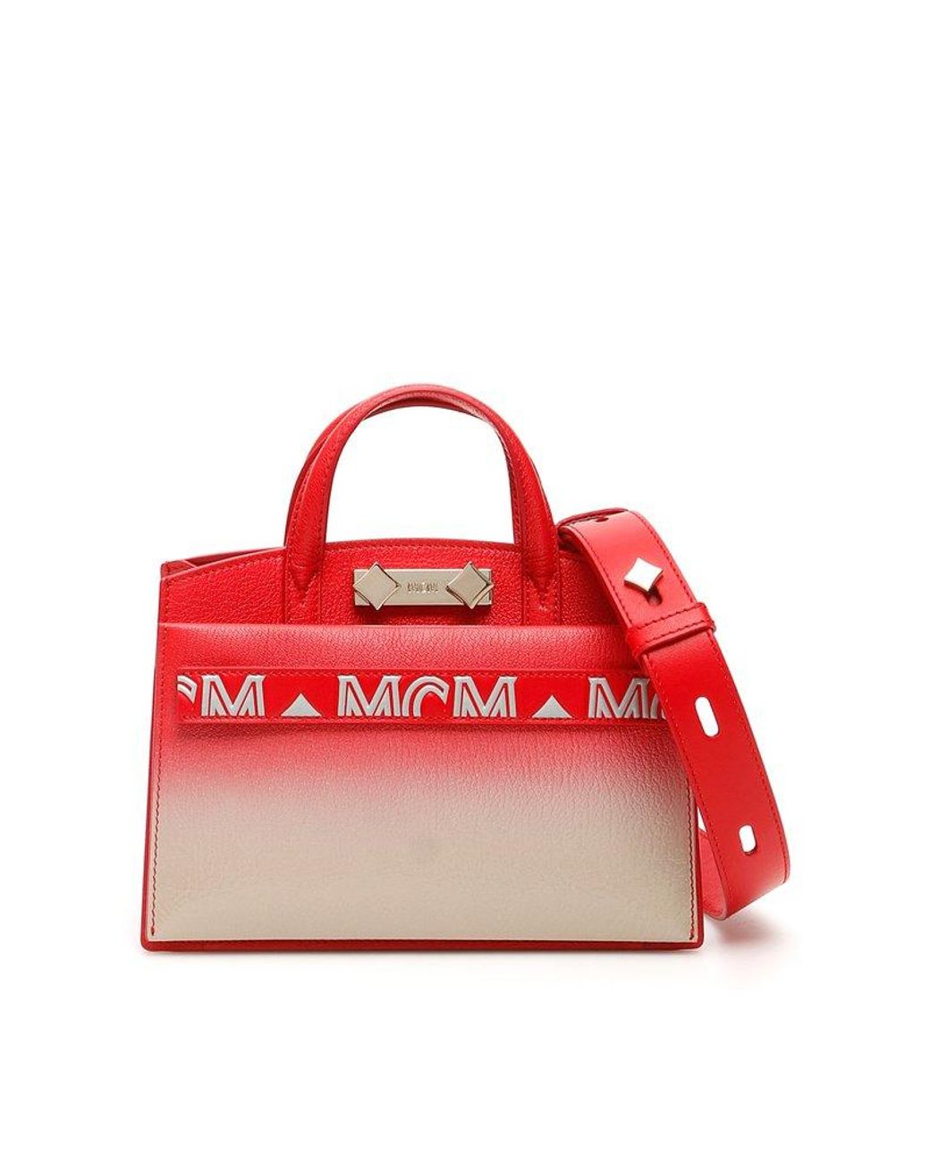 MCM Milano Mini Tote Bag in Red | Lyst