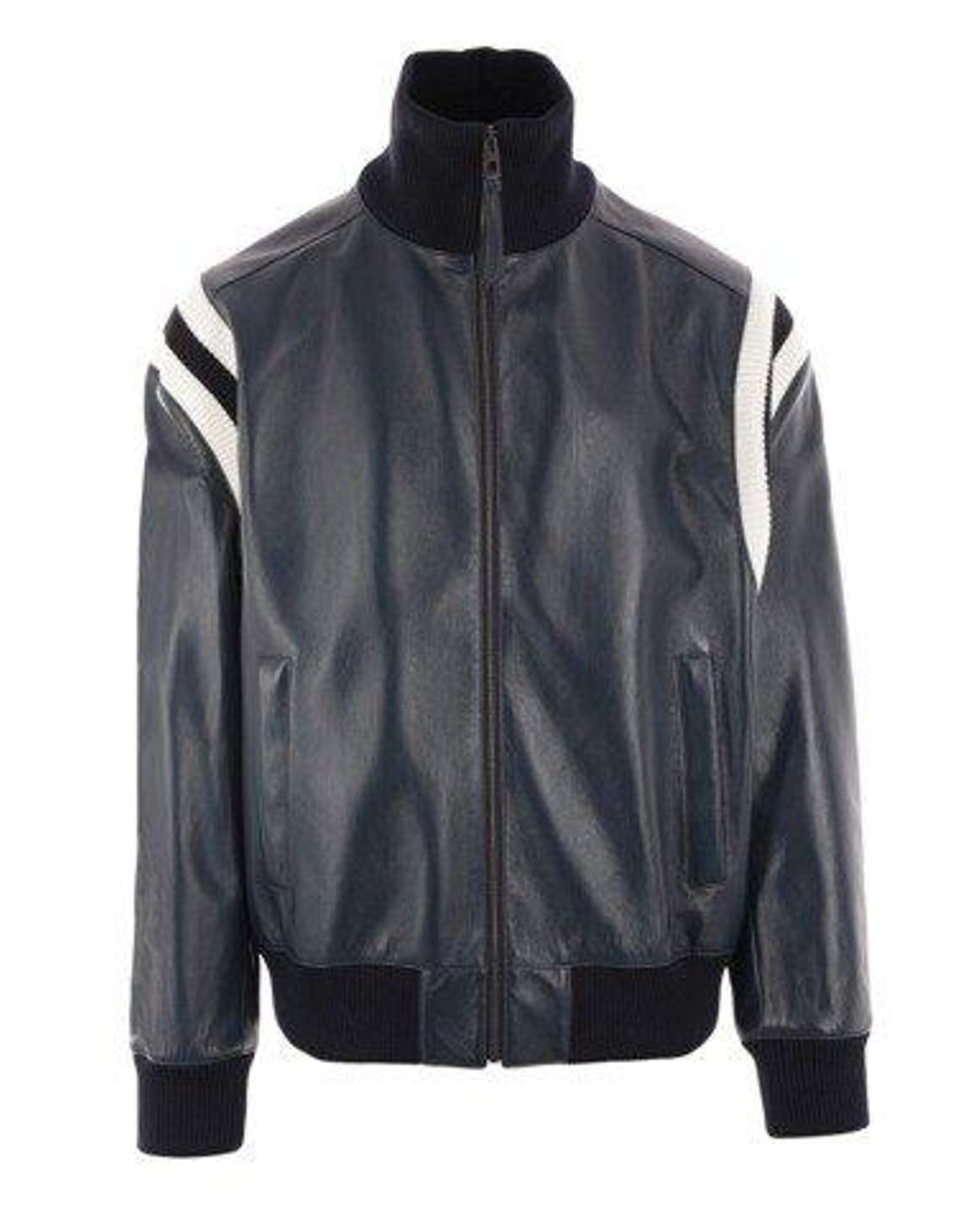 Loewe High Waist Zip-up Bomber Jacket in Blue for Men | Lyst