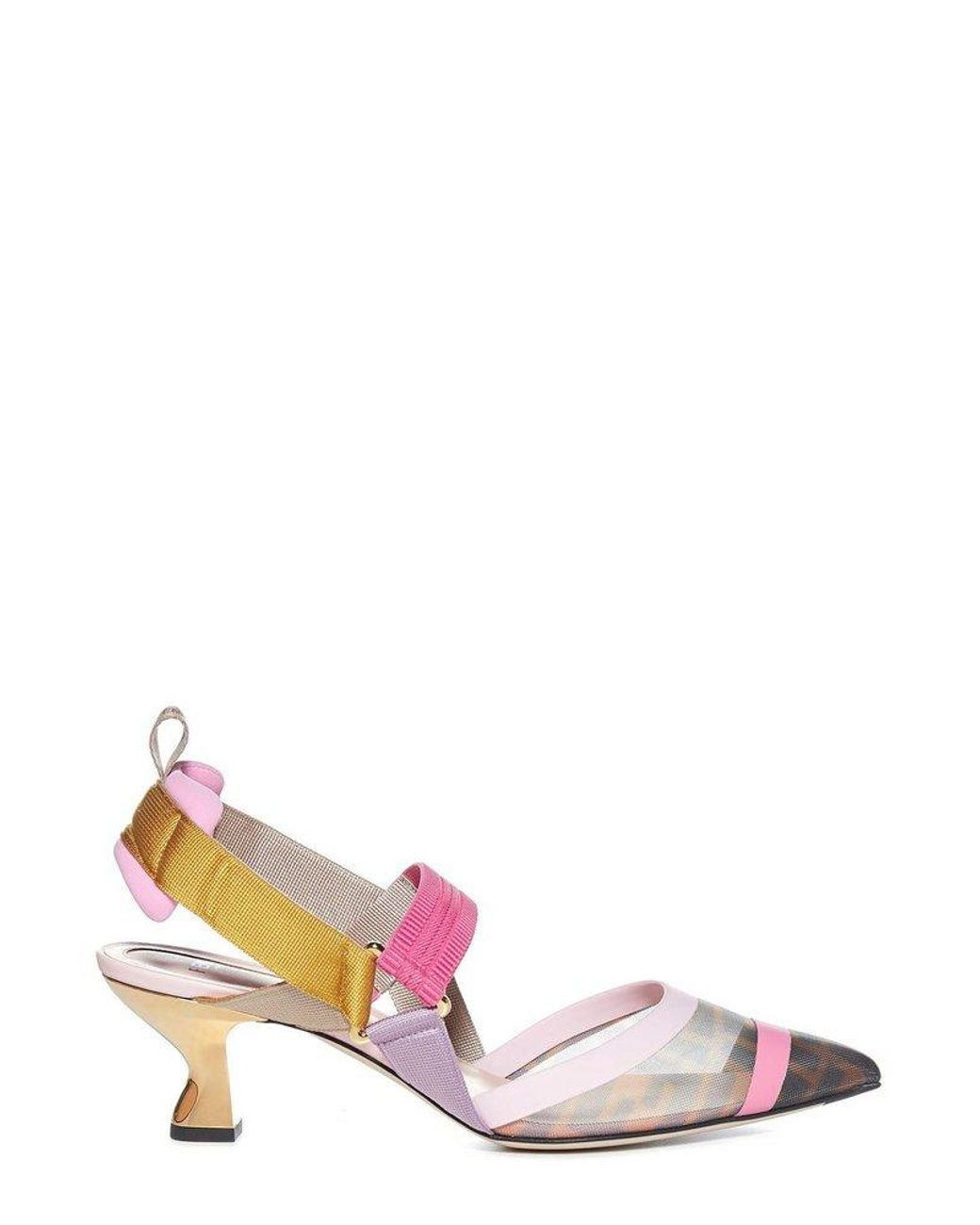 Fendi Colibrì Mesh Slingback Pumps in Pink | Lyst