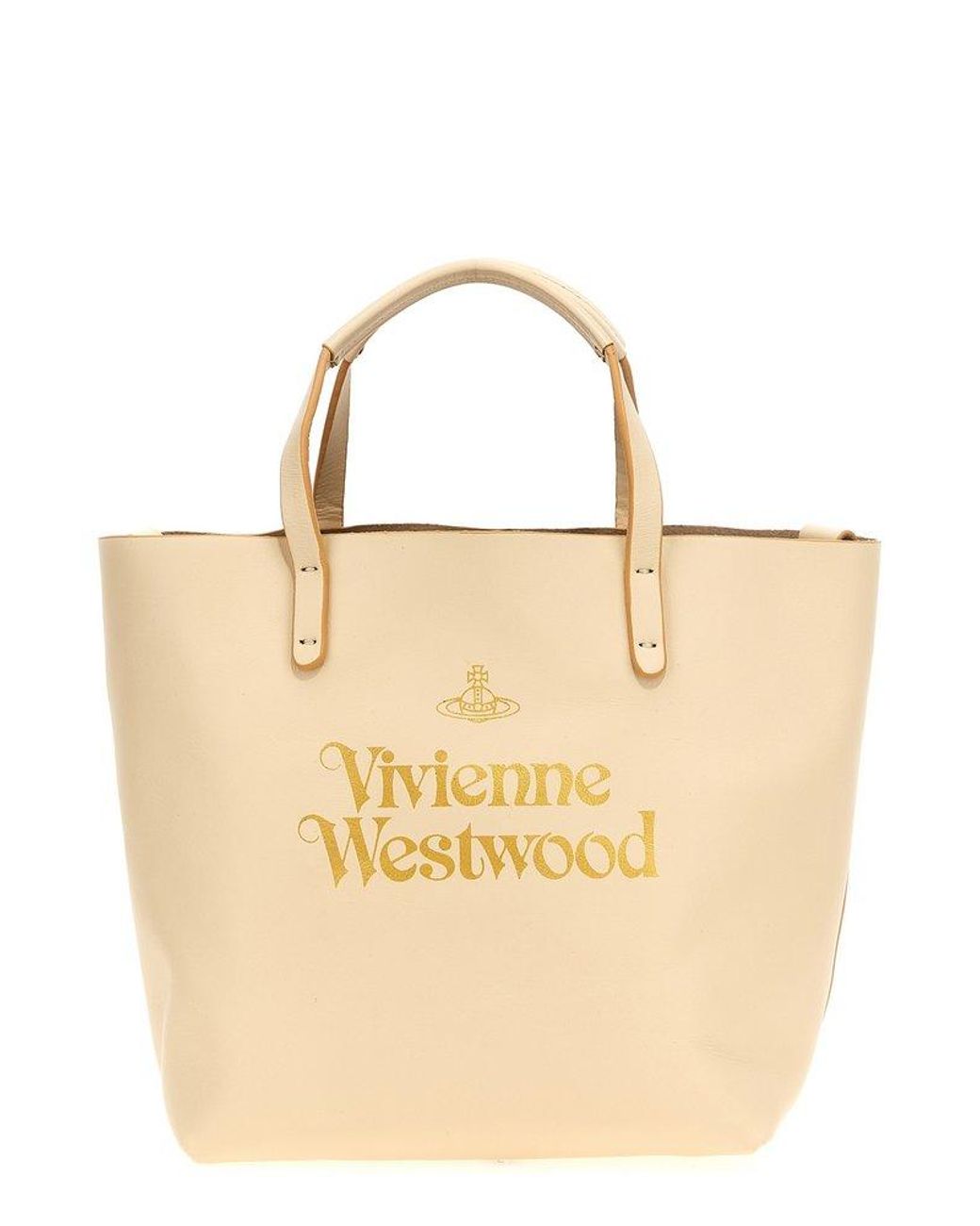 Vivienne Westwood Small Studio Shopper Bag in Natural | Lyst UK