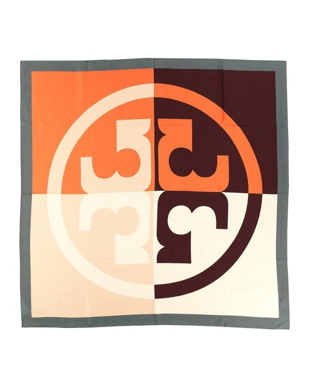 Tory Burch "color-block" Scarf With Logo in Orange | Lyst