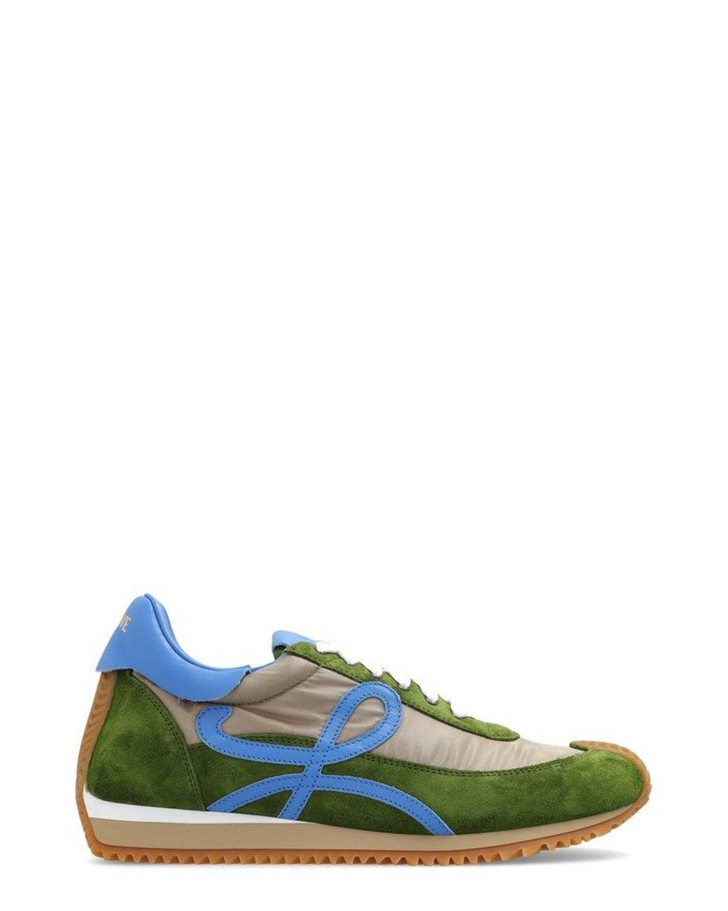 Loewe Suede Flow Runner Sneakers in Green | Lyst