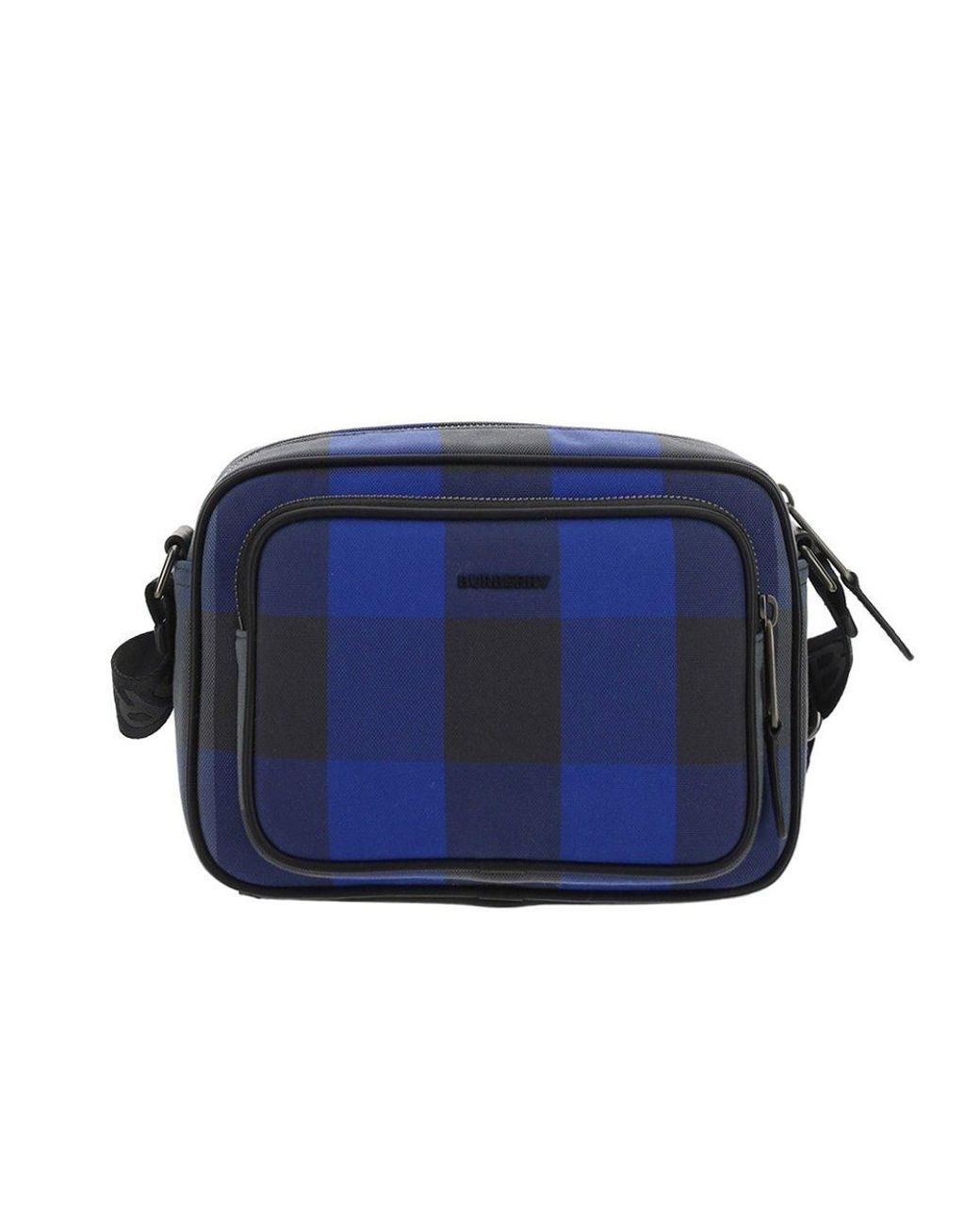 Burberry Check Pattern Logo Plaque Belt Bag in Blue for Men | Lyst