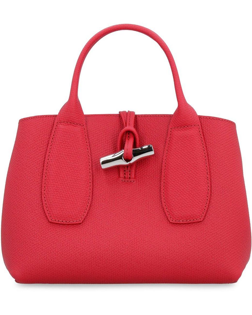 Longchamp Roseau Small Top Handle Bag in Red | Lyst