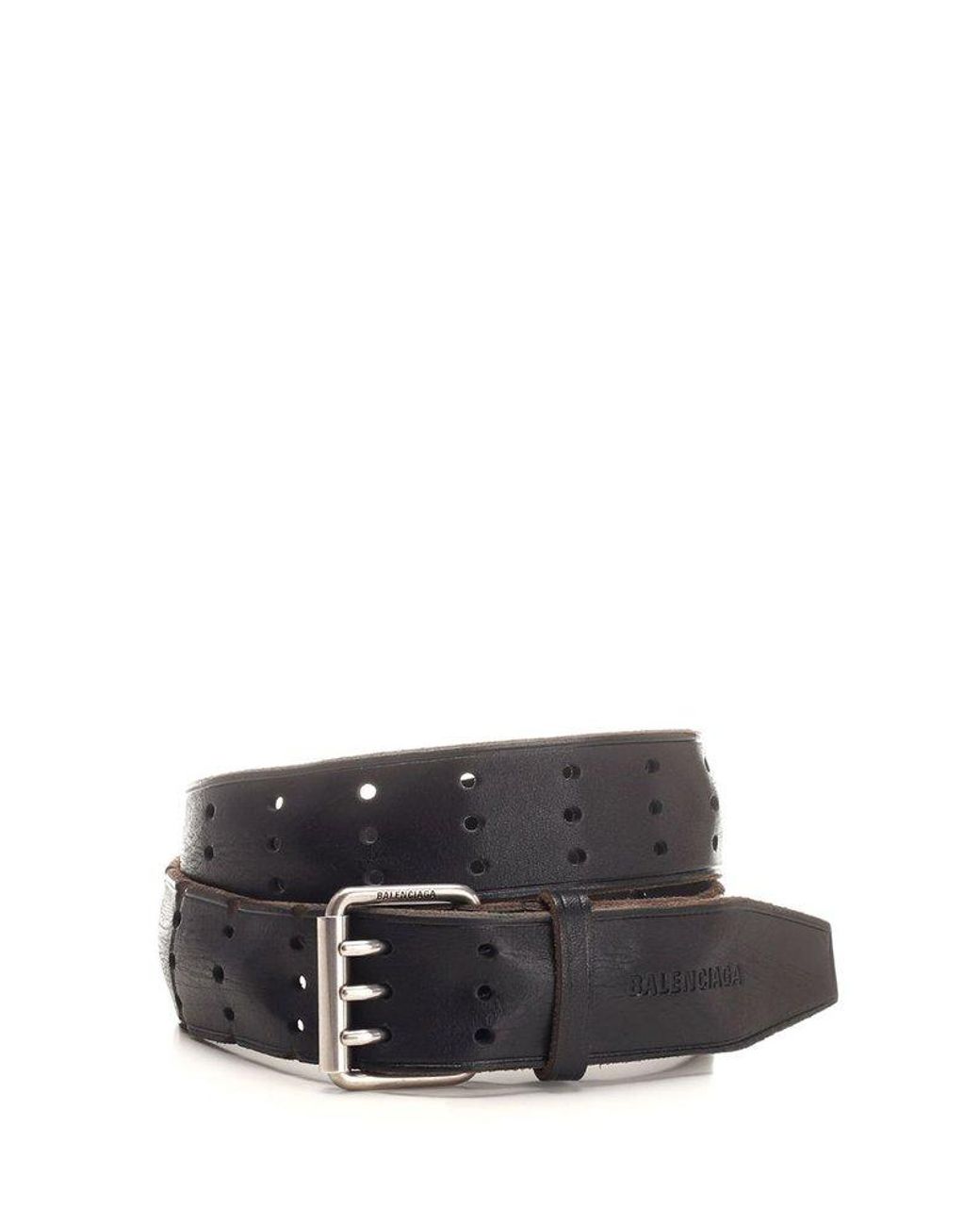 Balenciaga Worn-Out 3 Prong Belt in Black for Men | Lyst