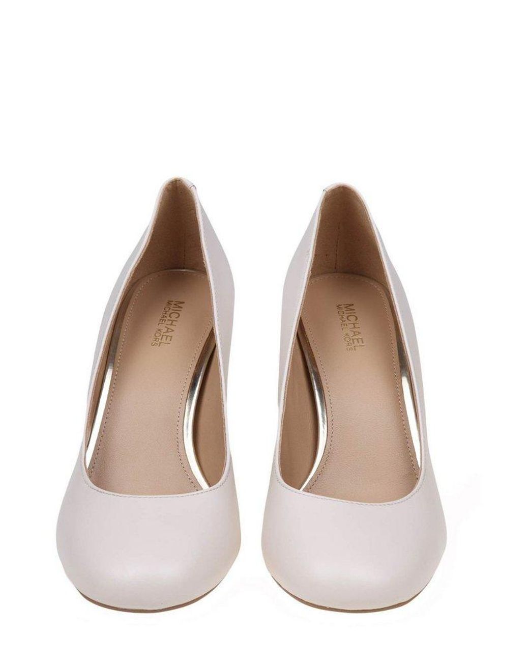MICHAEL Michael Kors Porter Mid heel Pumps in White Lyst