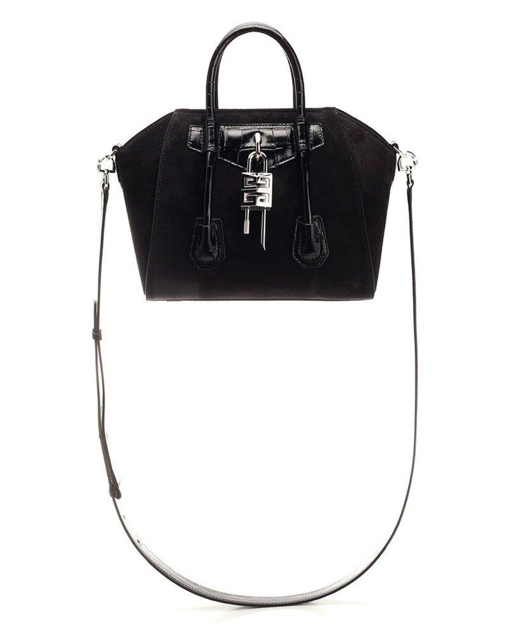 Givenchy Mini Antigona Lock Handbag in Black | Lyst