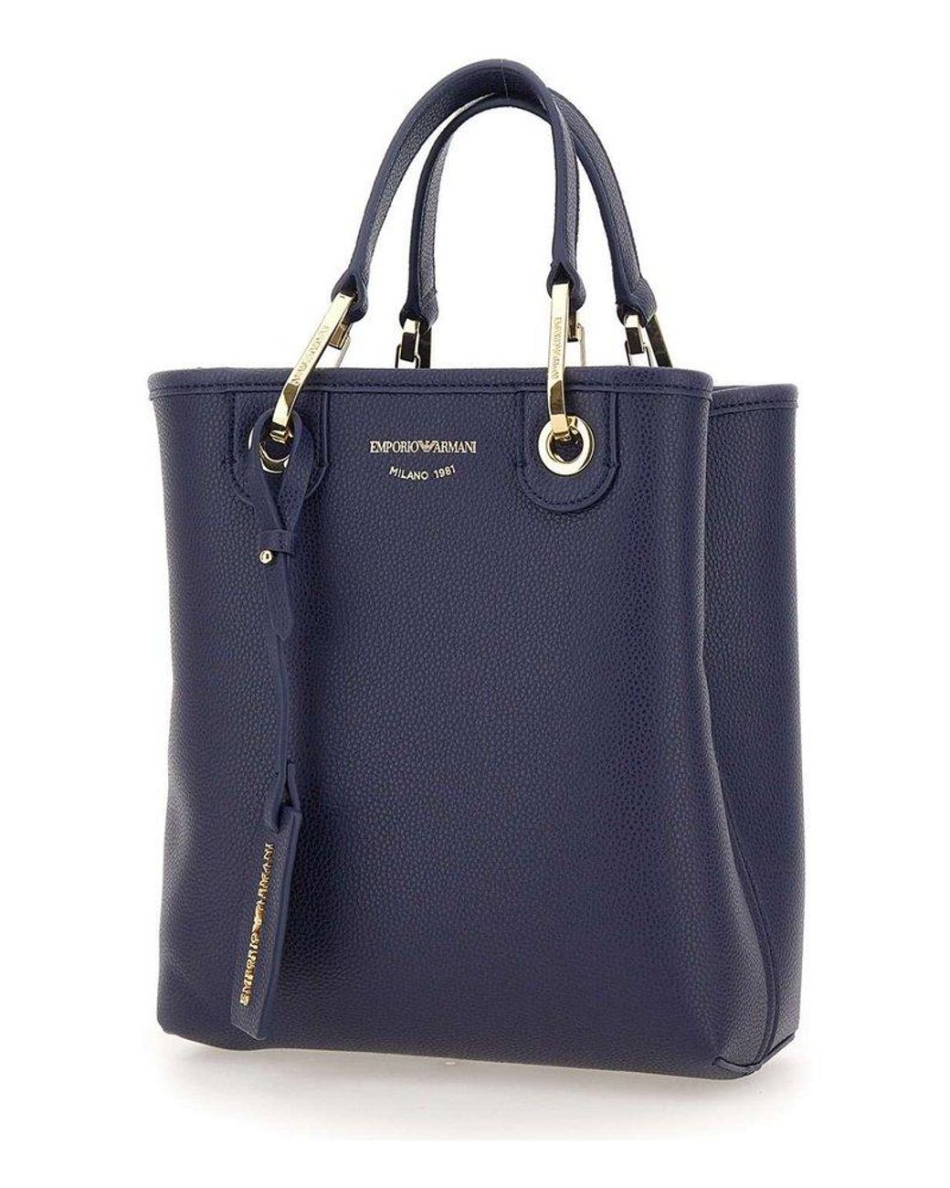 Emporio Armani Myea Logo Printed Tote Bag in Blue | Lyst
