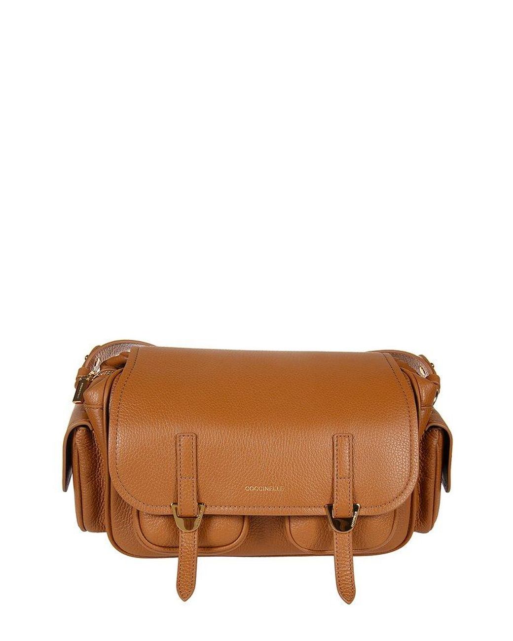 Coccinelle Campus Logo Printed Medium Crossbody Bag in Brown | Lyst