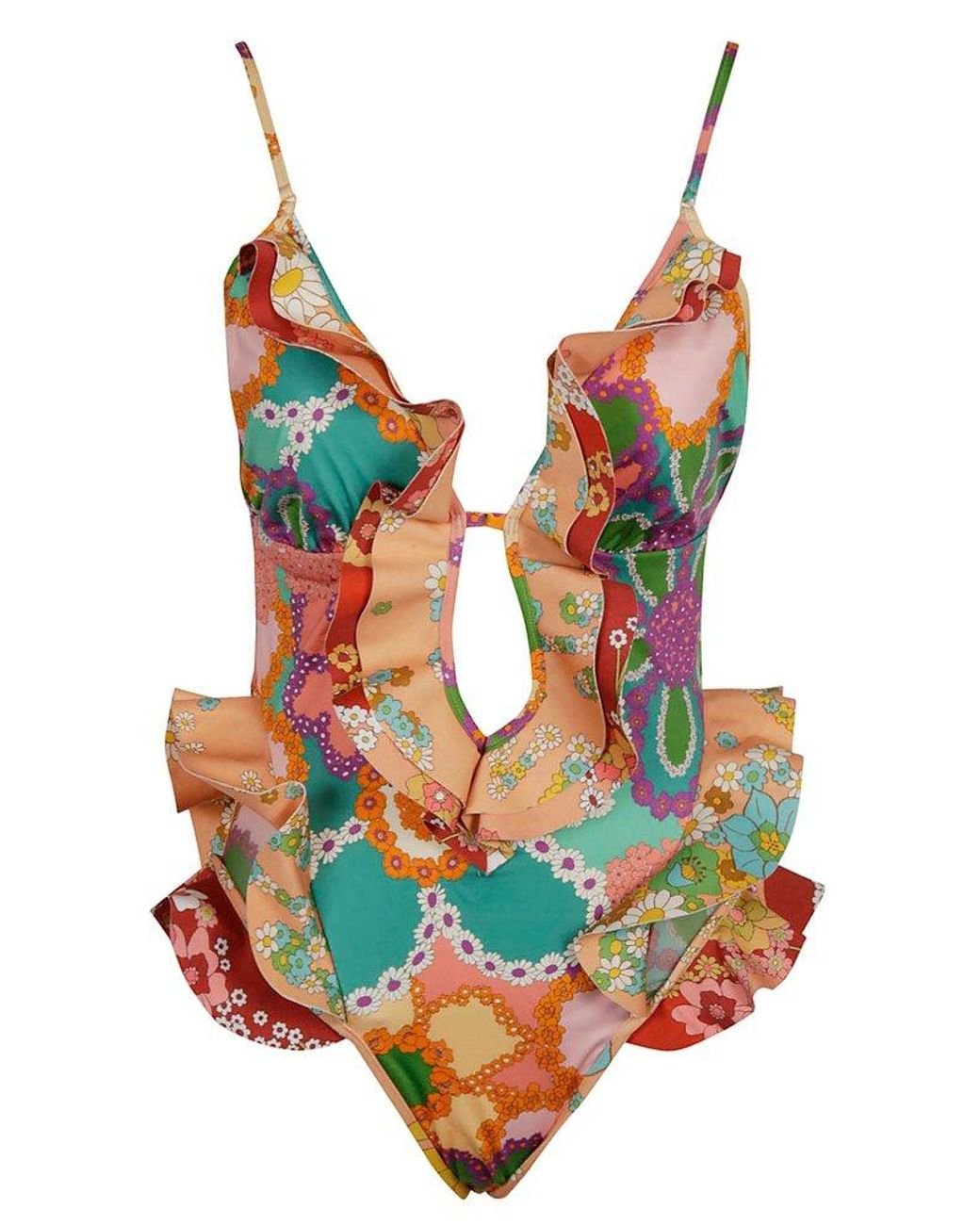 Zimmermann Lola Waterfall Frill One Piece Swimsuit Lyst