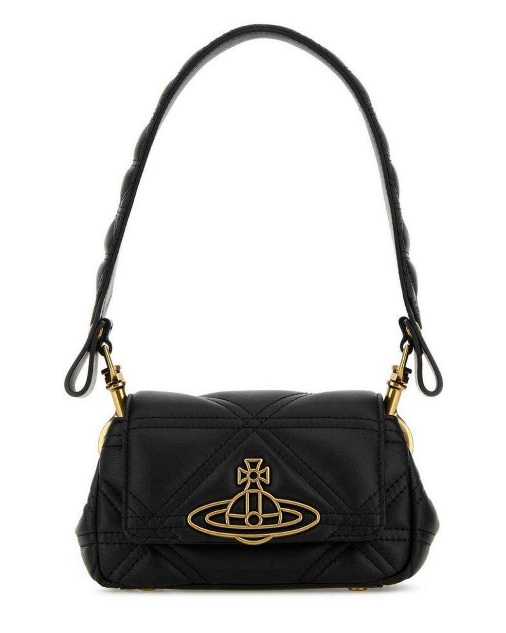 Vivienne Westwood Hazel Orb Plaque Small Handbag in Black | Lyst UK