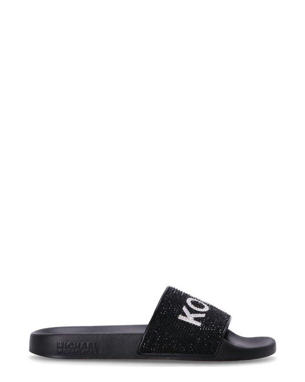 Michael Kors Gilmore Logo Printed Slides in Black | Lyst UK