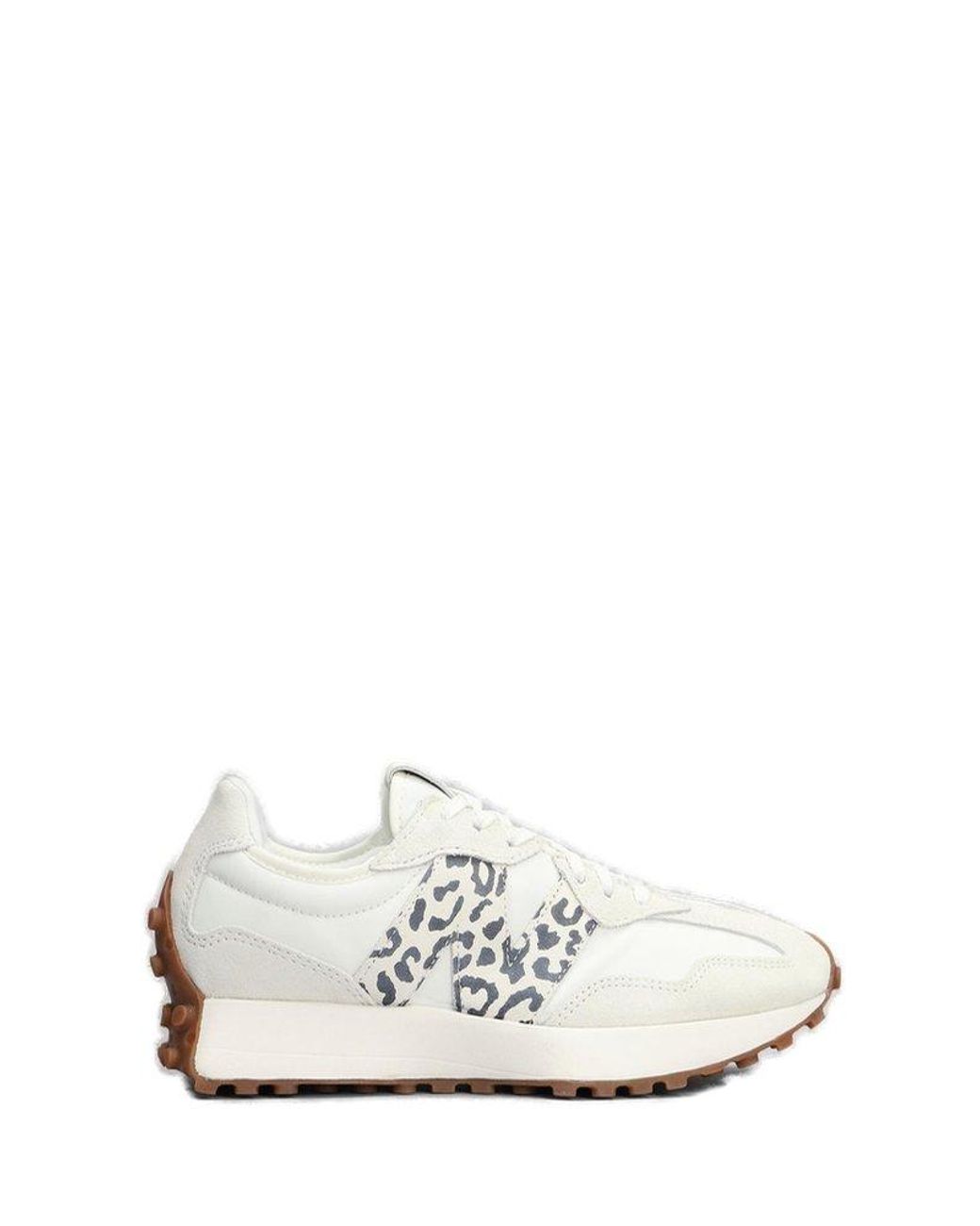 New Balance 327 Leopard Printed Sneakers in White | Lyst UK