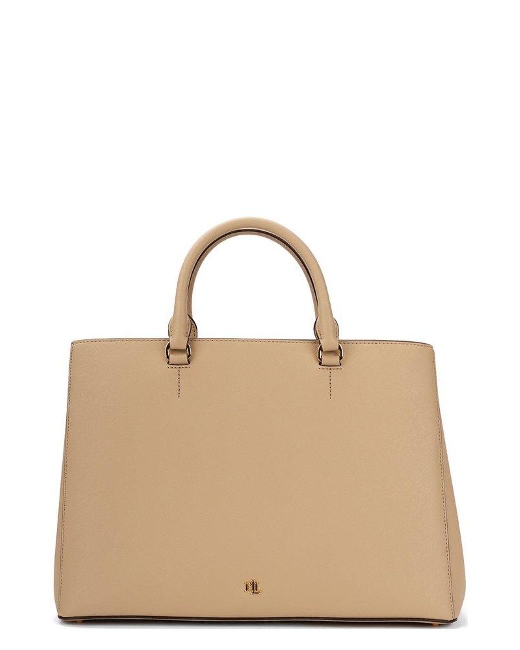 Ralph Lauren Hanna Logo Plaque Tote Bag in Natural | Lyst Canada