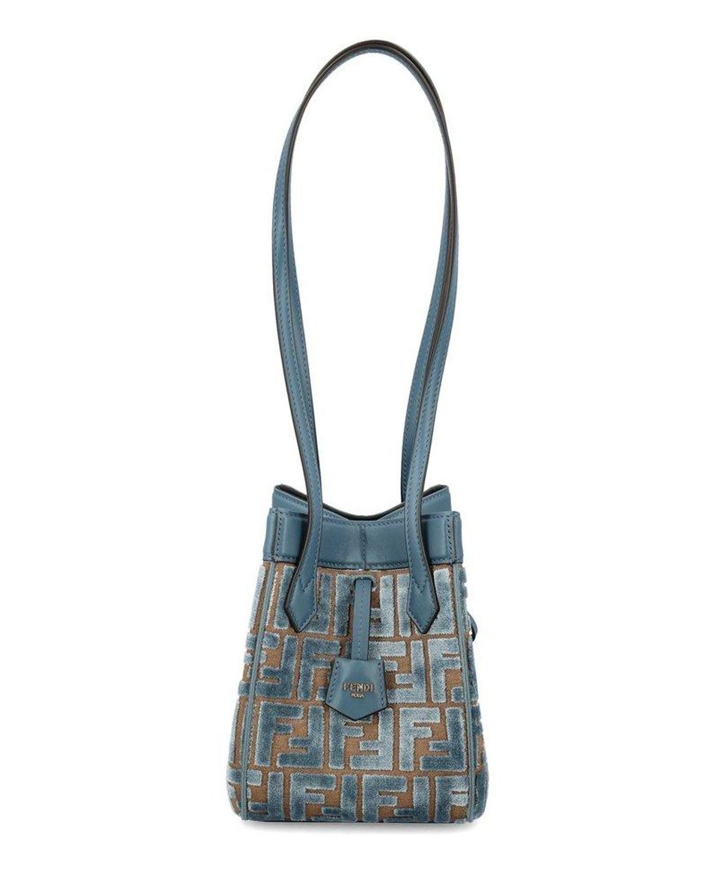 Fendi Origami Monogrammed Mini Bucket Bag in Blue | Lyst
