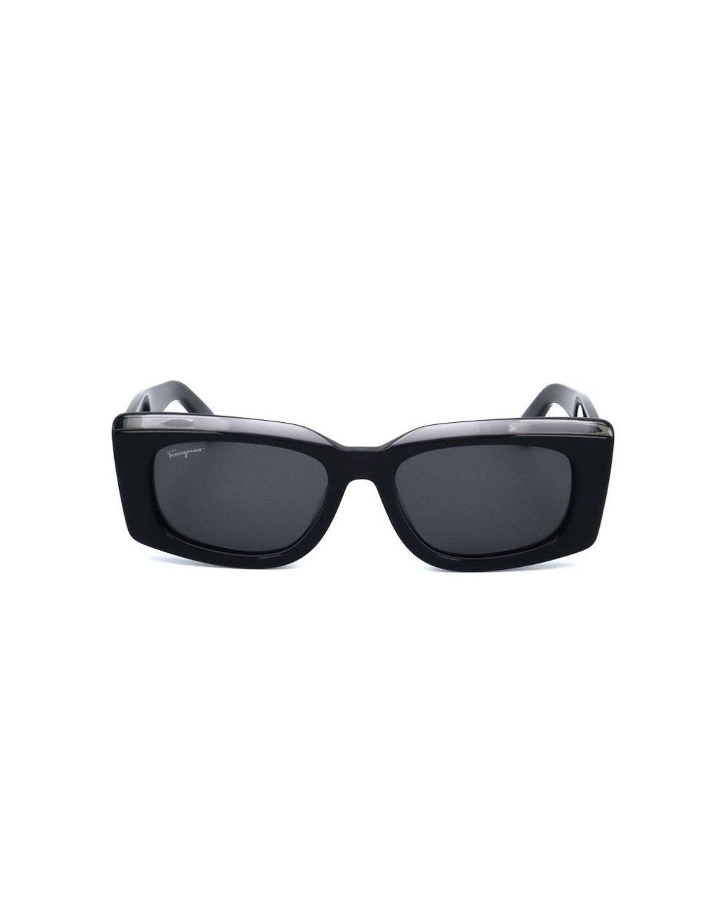 Ferragamo Eyewear Rectangular Frame Sunglasses in Black | Lyst UK