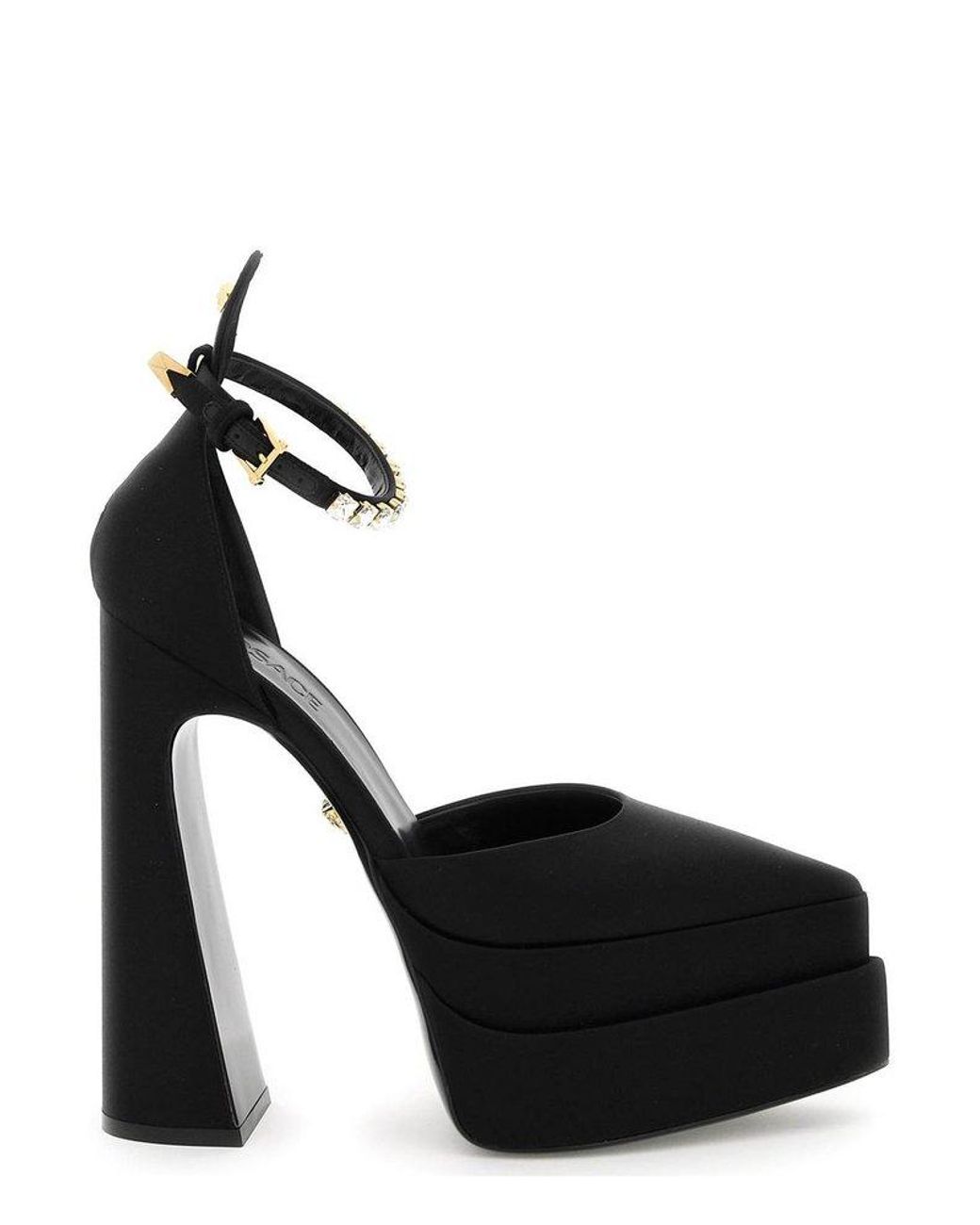 Versace Aevitas Pointy Platform Pumps in Black | Lyst