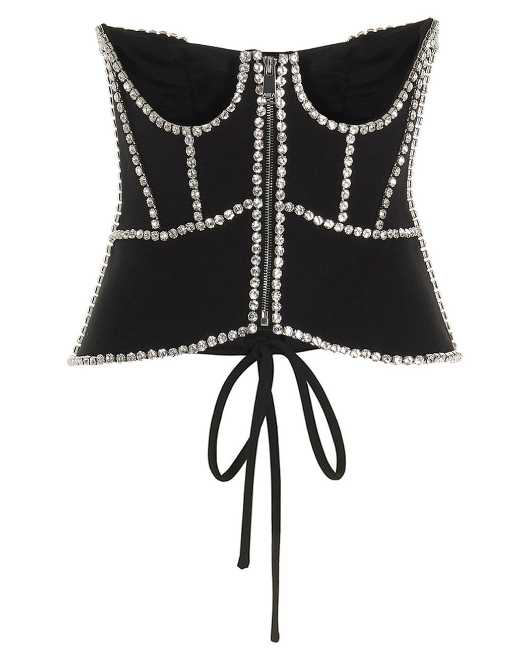 Area Crystal Embellished Cut Out Corset Top In Black Lyst