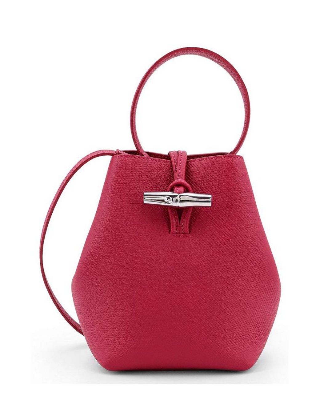 Longchamp Le Roseau Essential Xs Bucket Bag in Red | Lyst