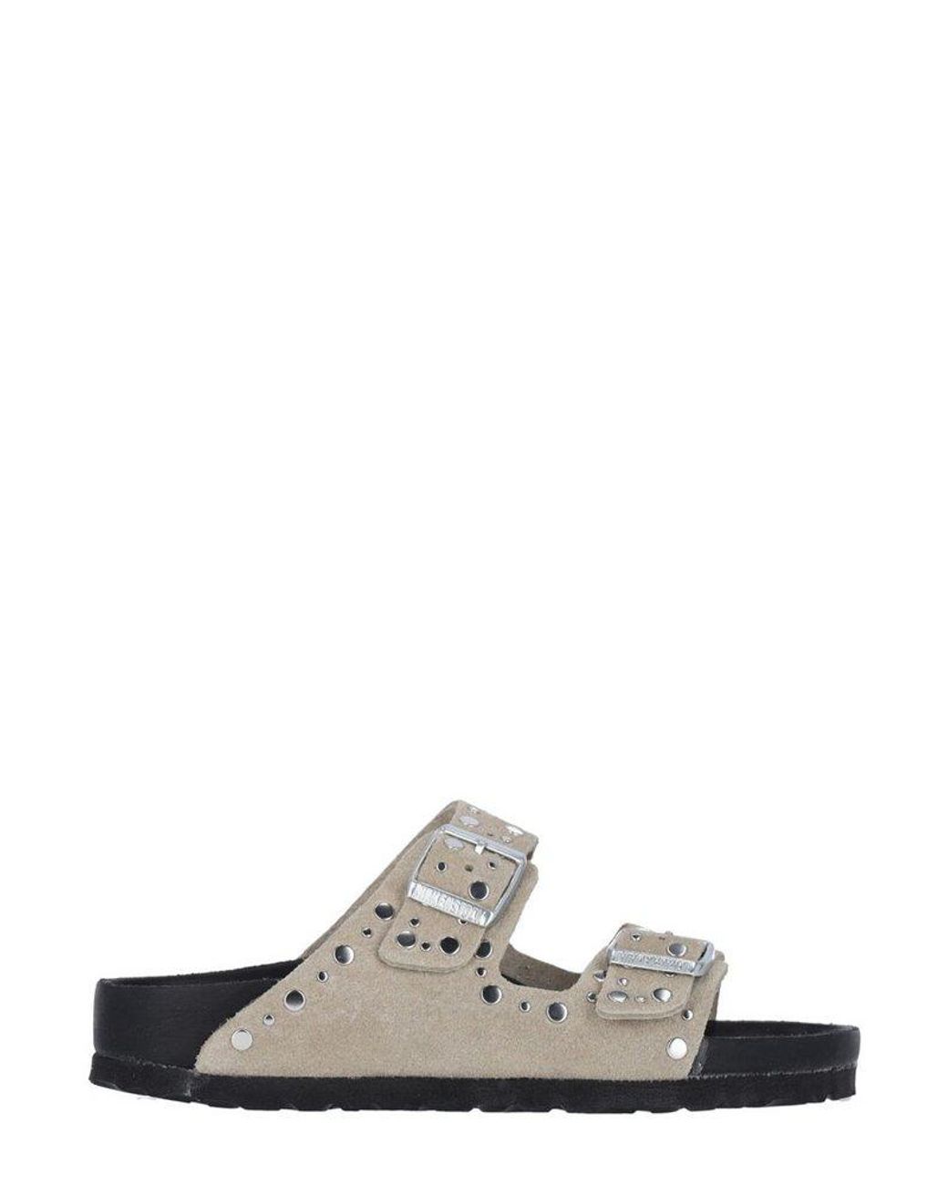 Birkenstock Arizona Rivet Detailed Slides in White | Lyst