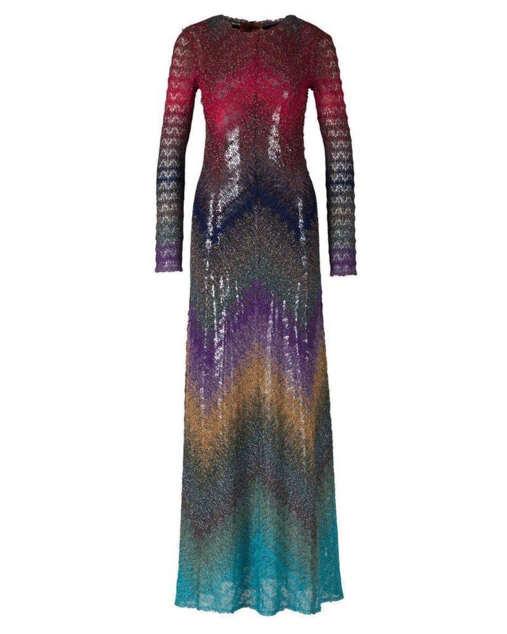 Missoni Zig-zag Long-sleeved Maxi Dress in Purple | Lyst Missoni Zig-zag Long-sleeved Maxi Dress in Purple | Lyst