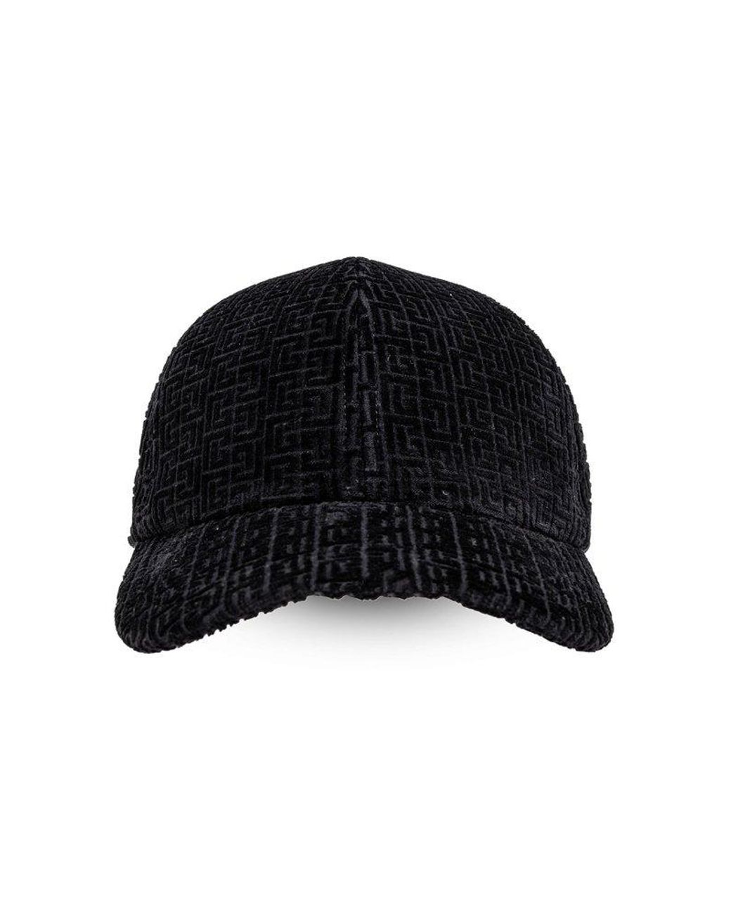 Balmain Embossed Velvet Baseball Cap in Black for Men | Lyst