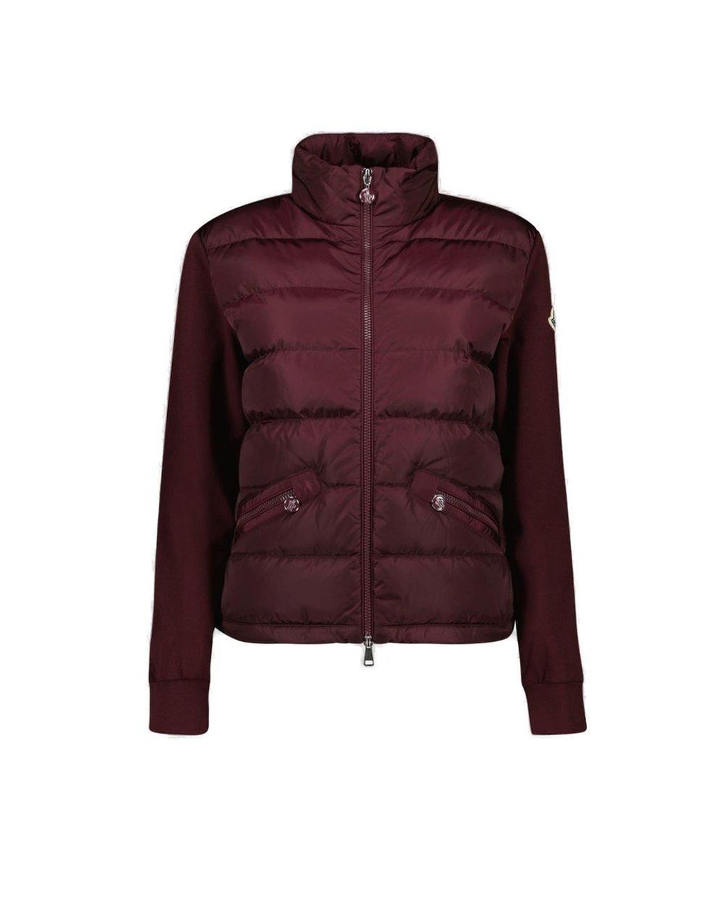 Moncler Panelled Zip-up Puffer Jacket in Purple | Lyst
