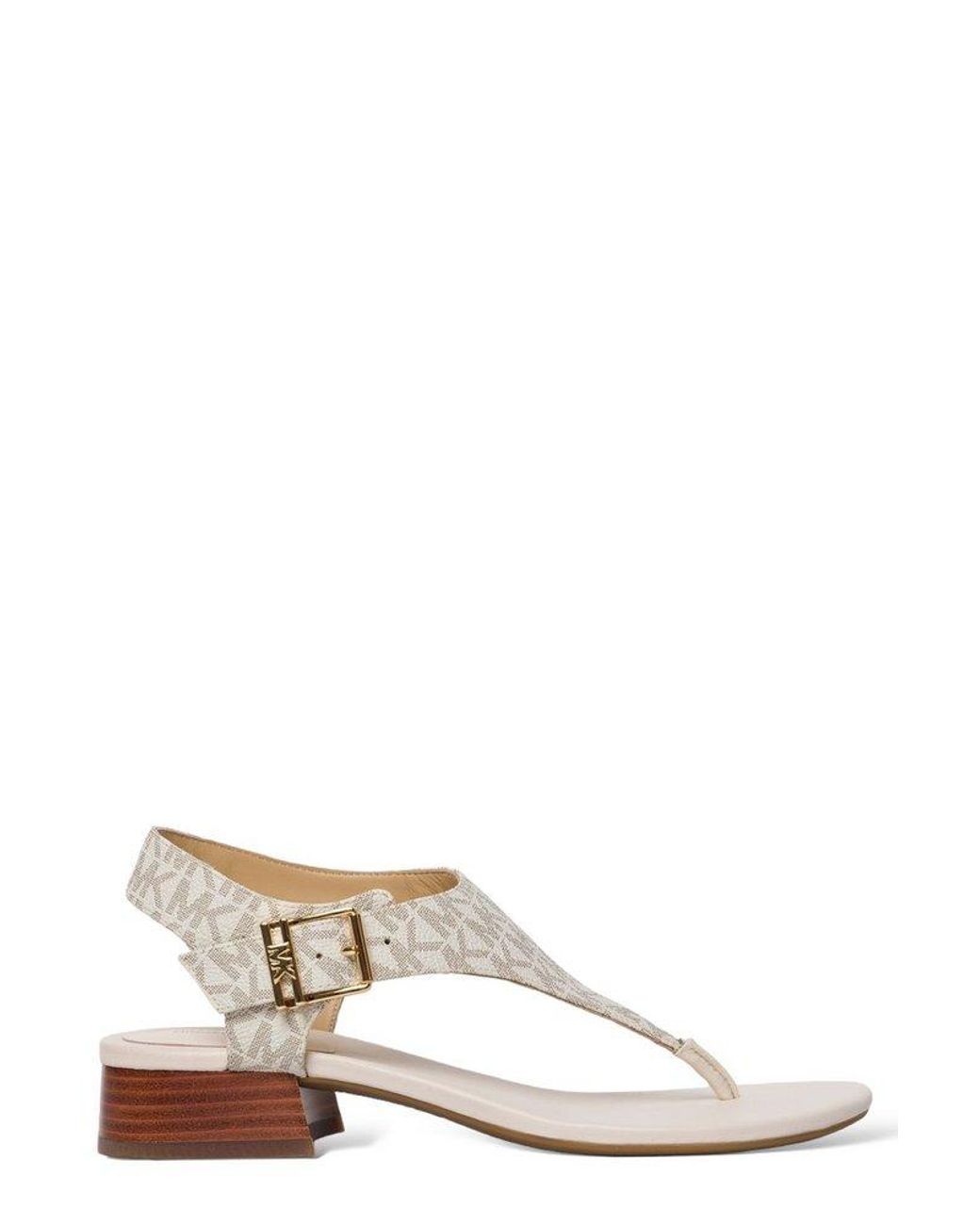 MICHAEL Michael Kors Robyn Signature Logo Sandals in Natural | Lyst