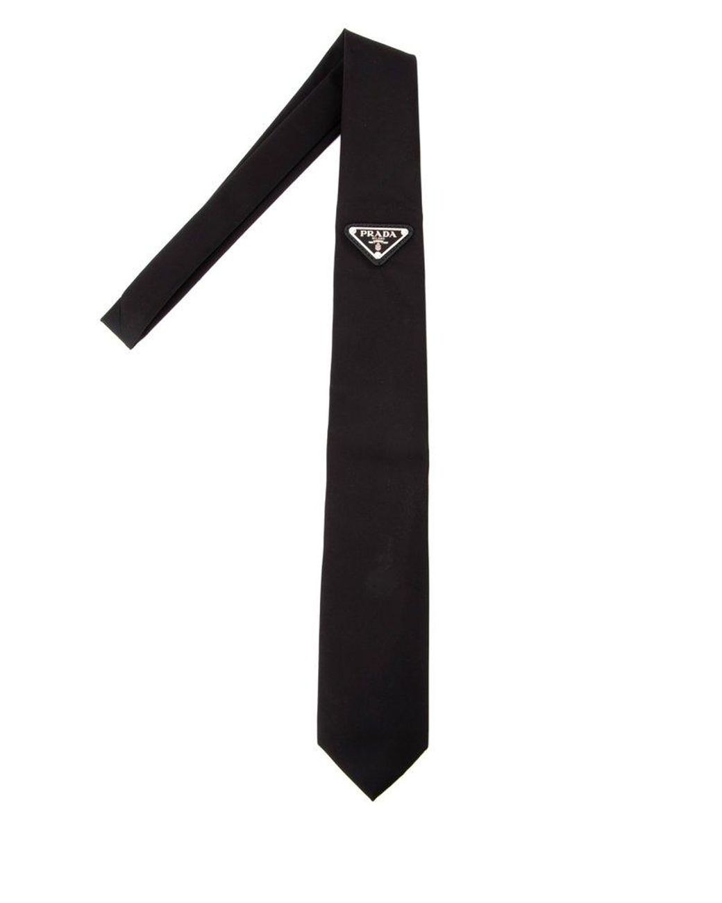 Prada Triangle-Logo Pointed--Tip Tie in Black for Men | Lyst