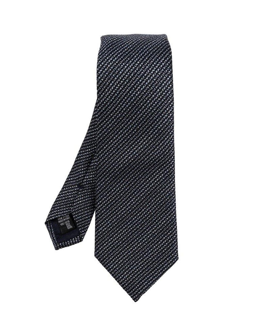 Giorgio Armani Jacquard Pointed Tip Tie in Blue for Men | Lyst UK