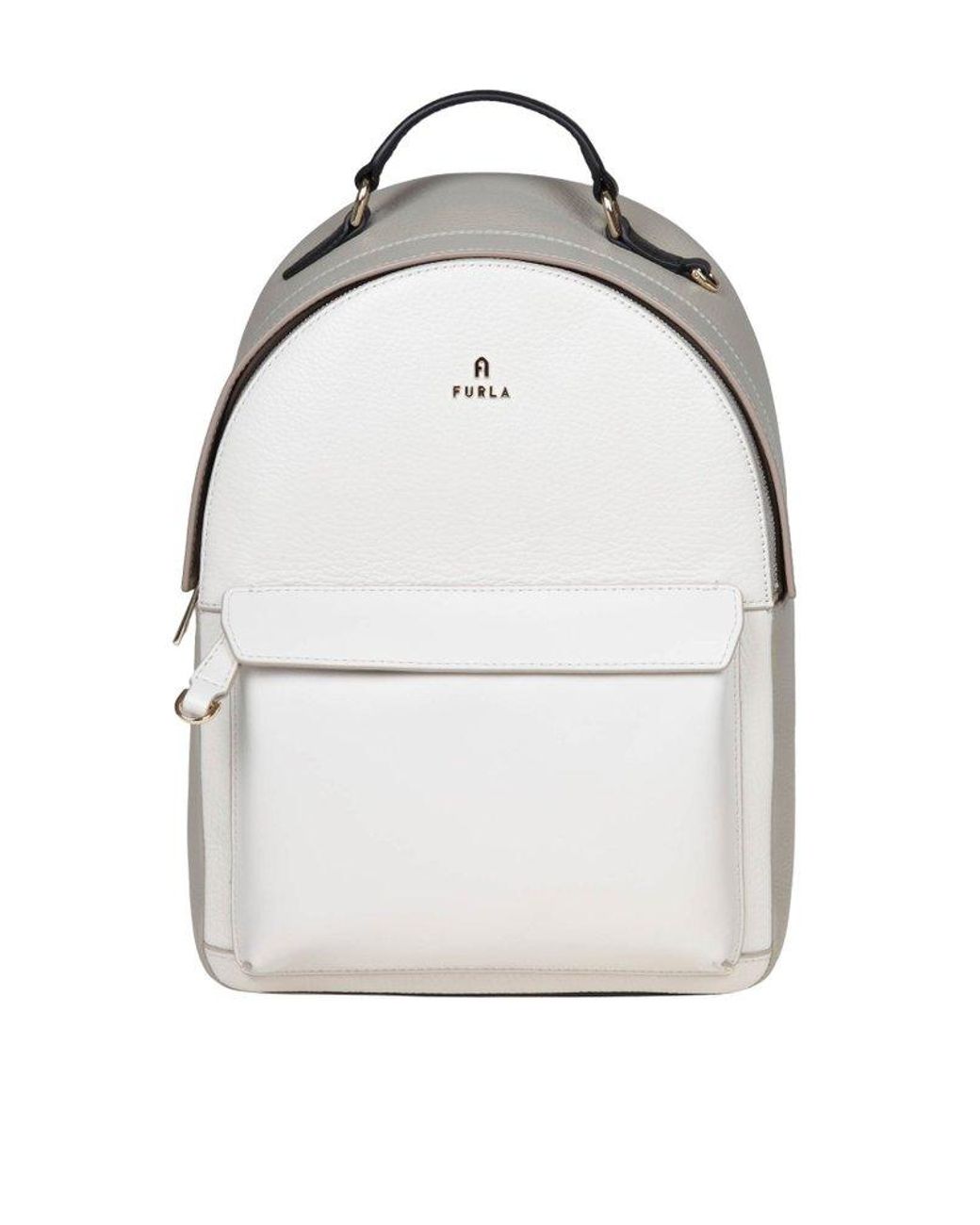Furla Fable Backpack In Marshmallow Color Leather in White | Lyst