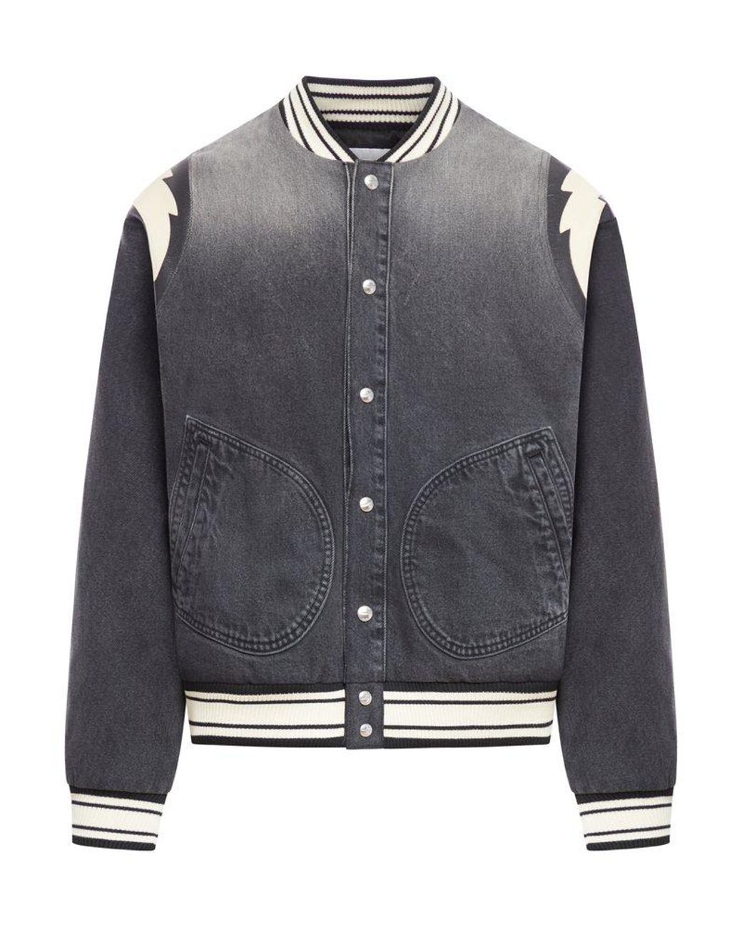 Rhude Denim Lighting Bomber Jacket in Gray for Men | Lyst
