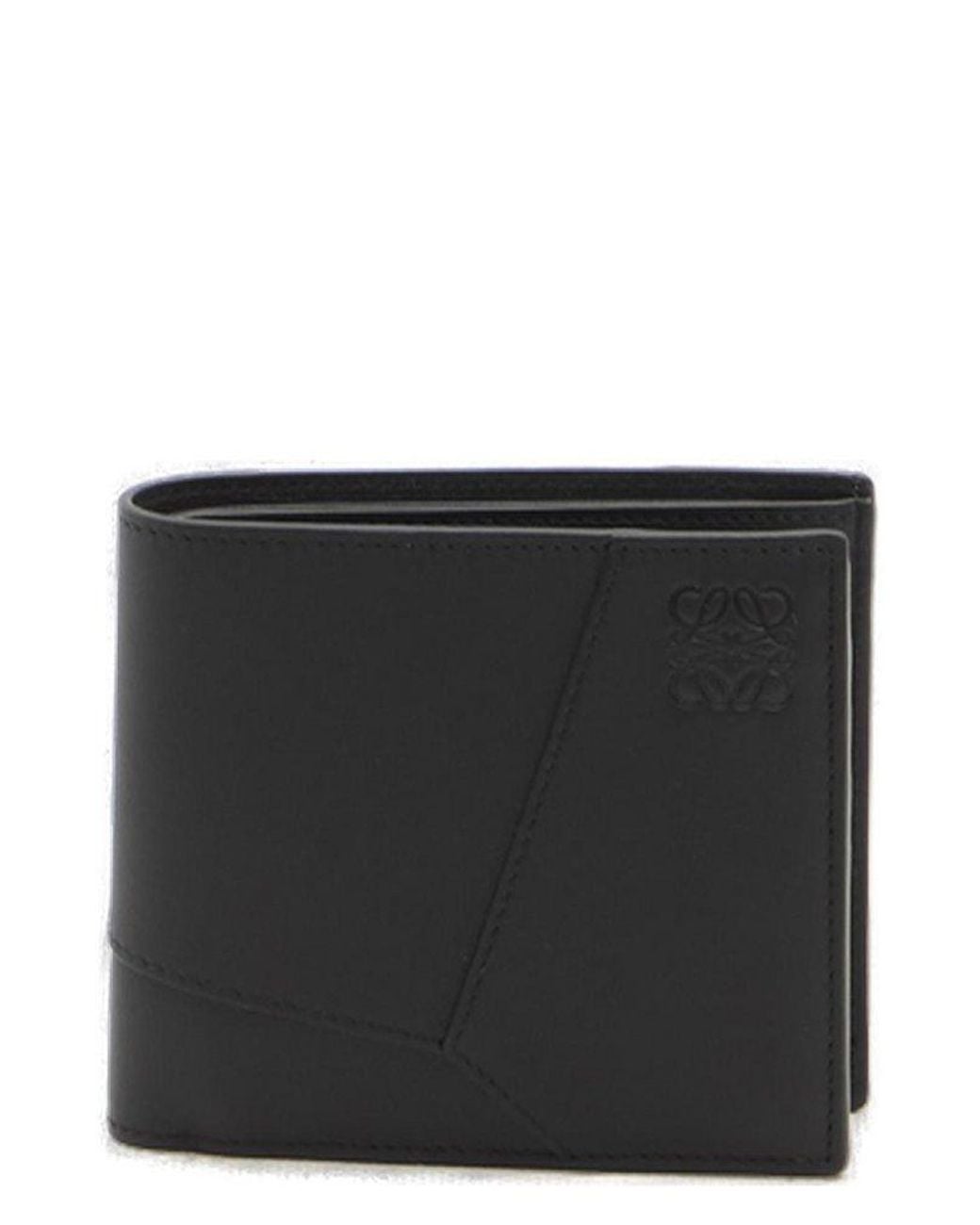 Loewe Logo Embossed Bi-fold Card Holder in Black for Men | Lyst