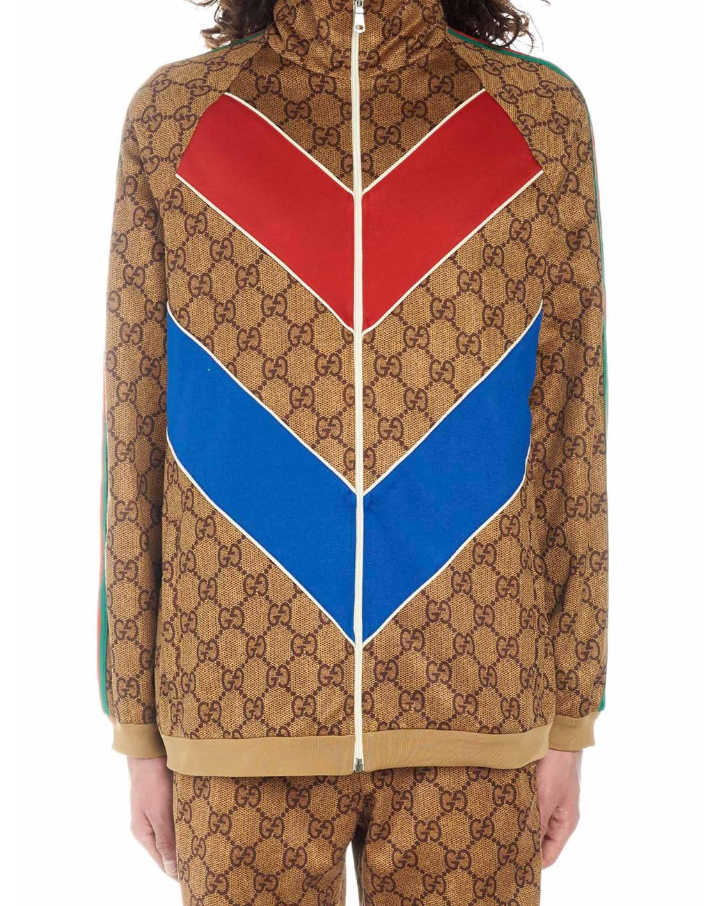 Gucci Gg Technical Jersey Jacket in Brown for Men | Lyst