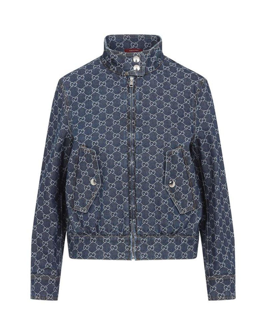 Gucci Gg Denim Bomber Jacket in Blue | Lyst Australia