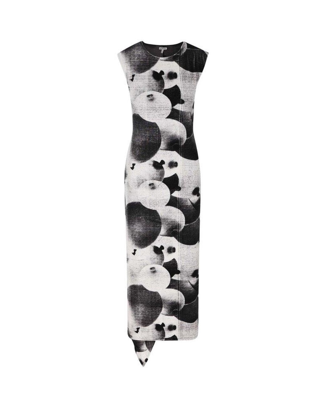 Loewe All-over Balloon Printed Midi Dress in White | Lyst