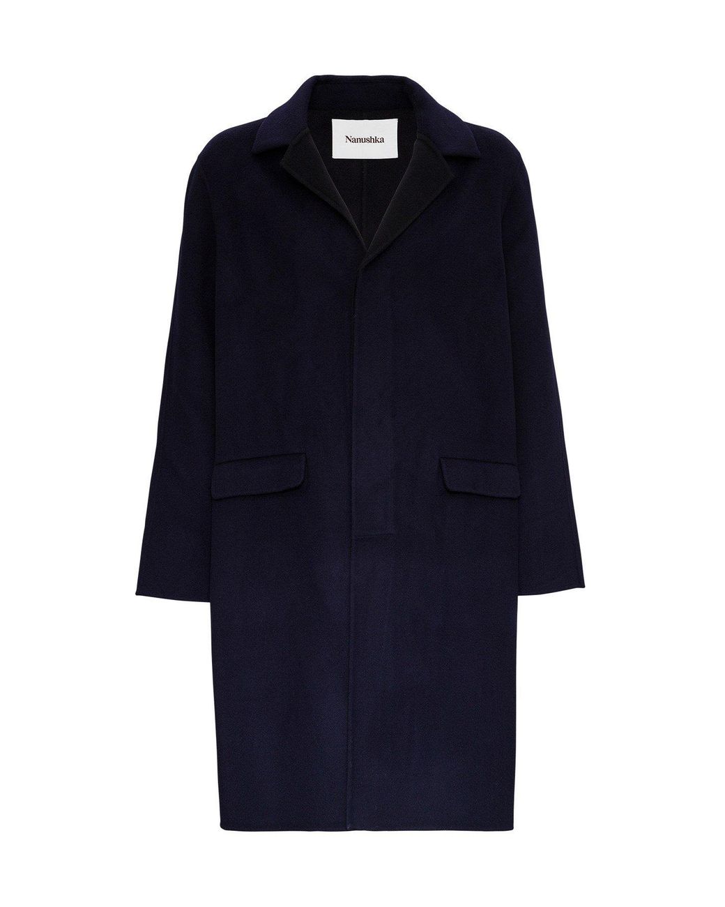 Nanushka Single-breasted Blue Wool Coat for Men - Lyst