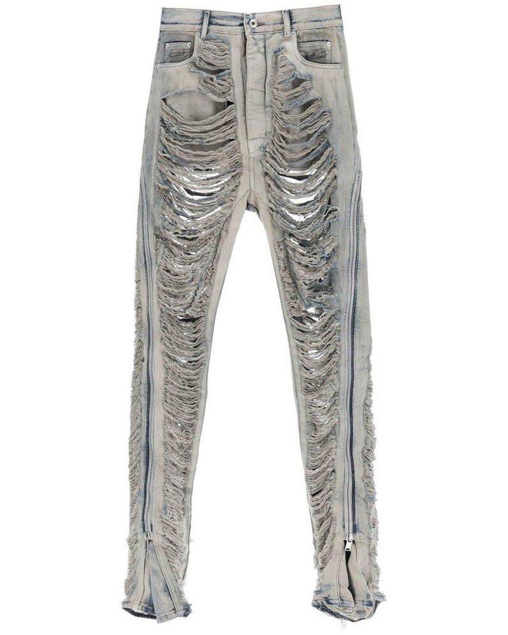 Rick Owens Drkshdw Rick Owens Bolan Ripped Flared Bootcut Jeans In Gray For Men Lyst