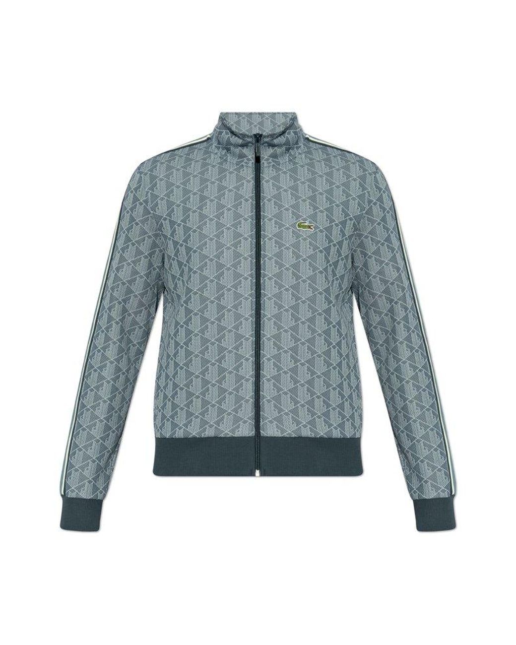Lacoste Signature Logo Pattern Sweater in Blue for Men | Lyst