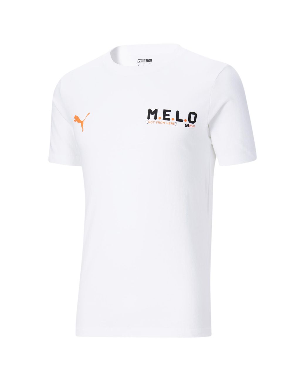 PUMA Cotton Melo Logo T-shirt in White for Men - Lyst
